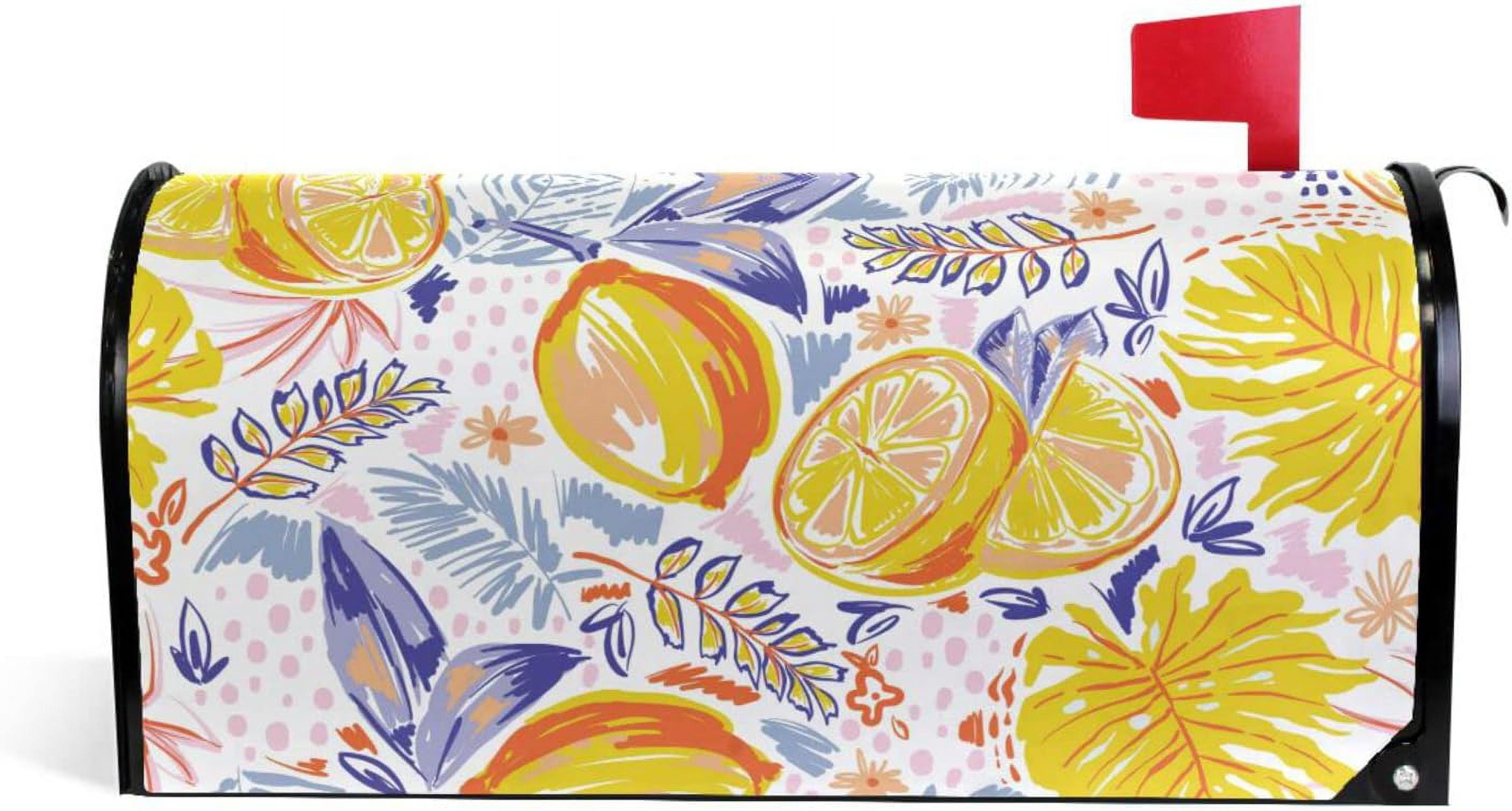 GZHJMY Colourful Summer Fruits Lemon Magnetic Mailbox Cover Standard ...