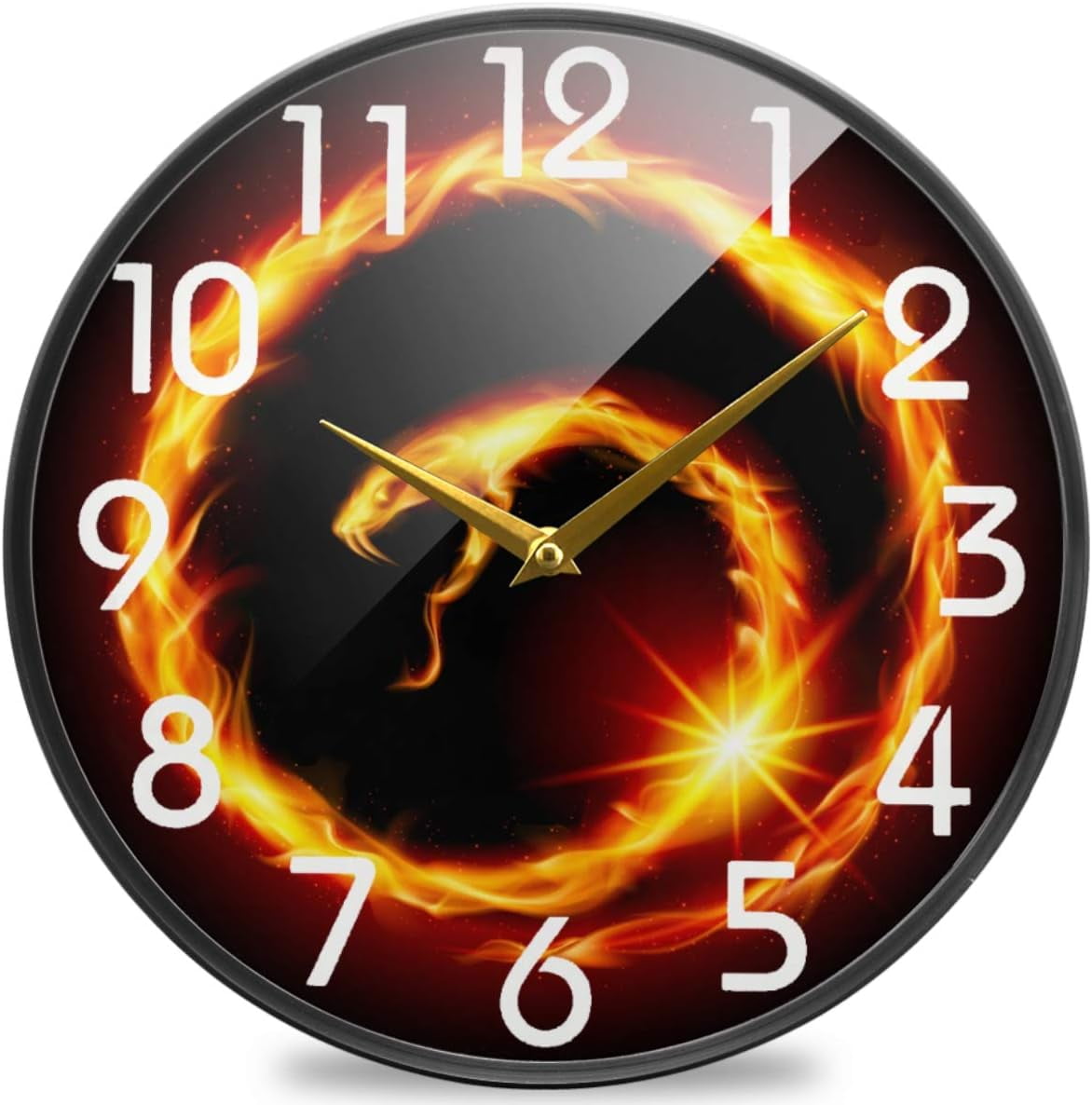 GZHJMY Cool Spiral Snake Round Wall Clock, 9.5 Inch Silent Battery ...