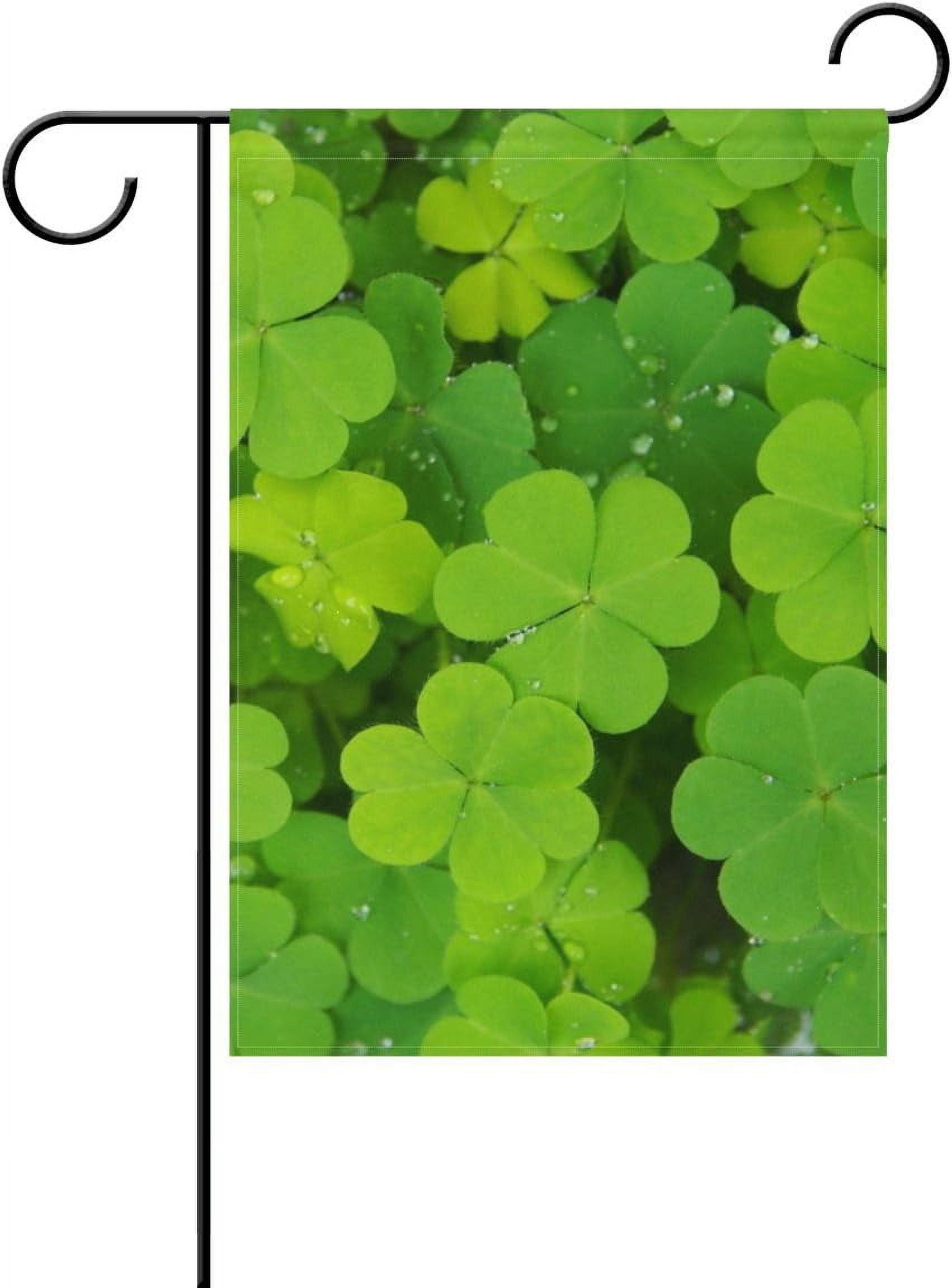GZHJMY Cooper Girl Green Clovers and Water Drops Garden Flag Yard ...