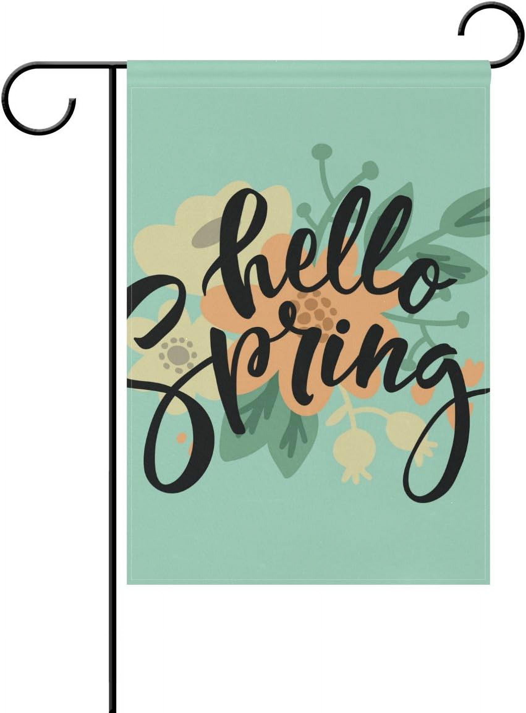 GZHJMY Cooper Girl Hand Drawn Spring Time Wording Garden Flag Yard ...