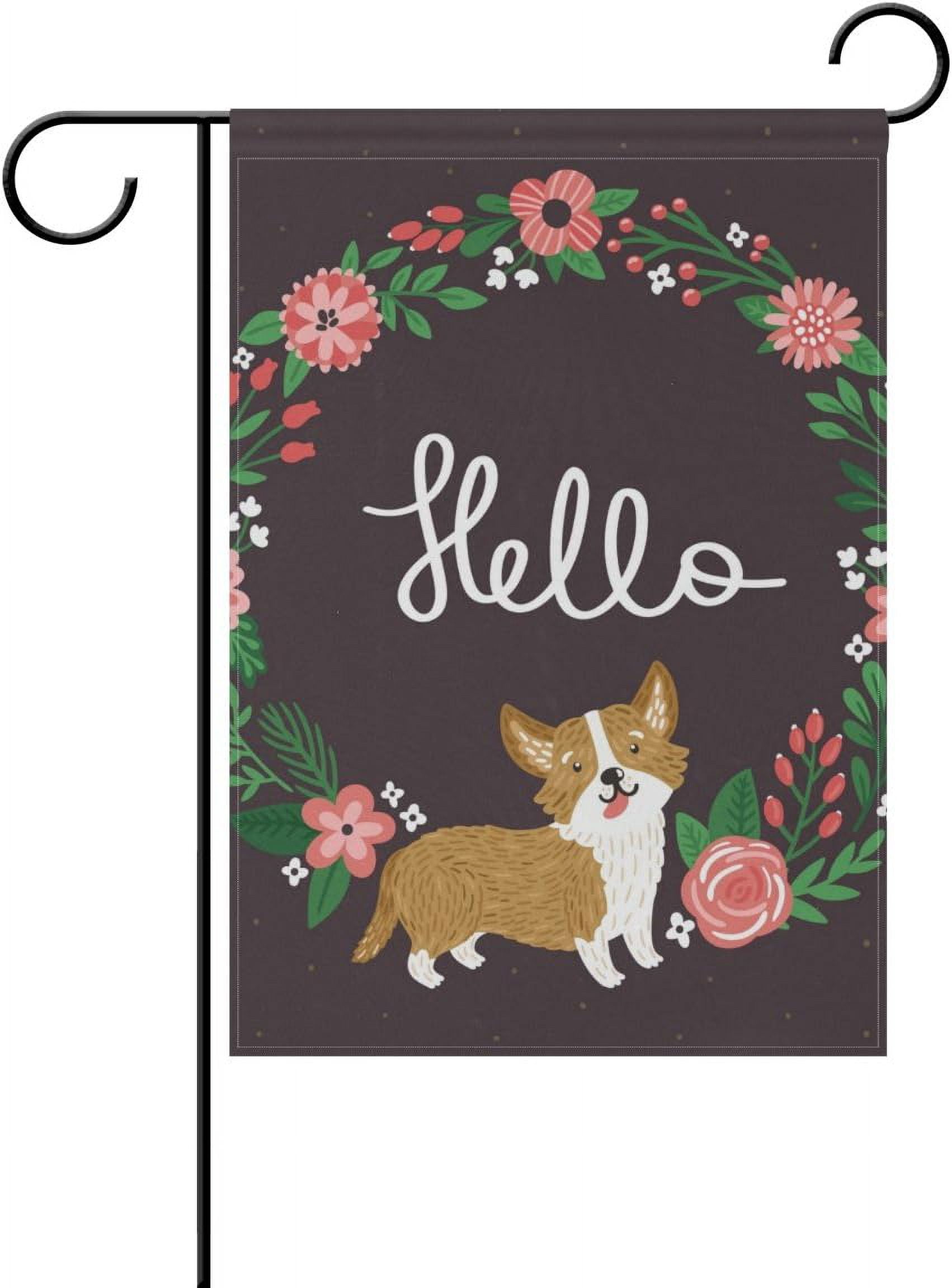 GZHJMY Cooper Girl Hello Spring Cute Dog Garden Flag Yard Banner ...