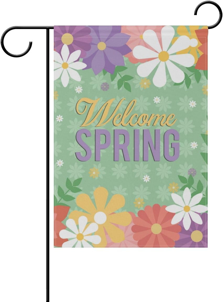 GZHJMY Cooper Girl Hello Spring Watercolor Flowers Garden Flag Yard ...