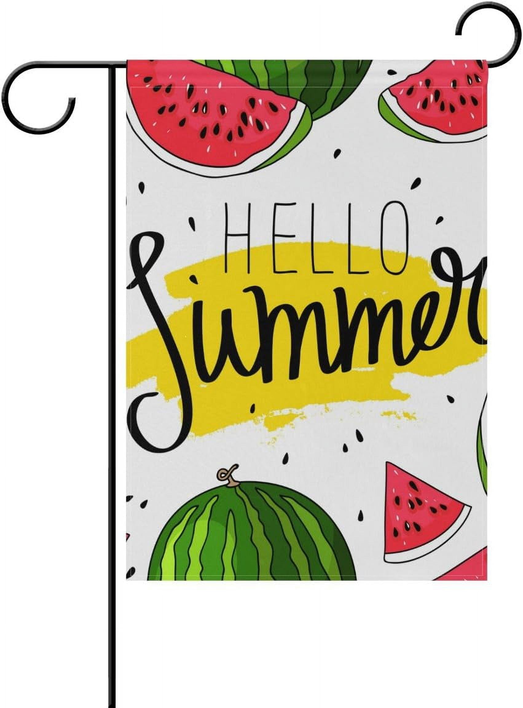 GZHJMY Cooper Girl Hello Summer Watermelon Garden Flag Yard Banner ...