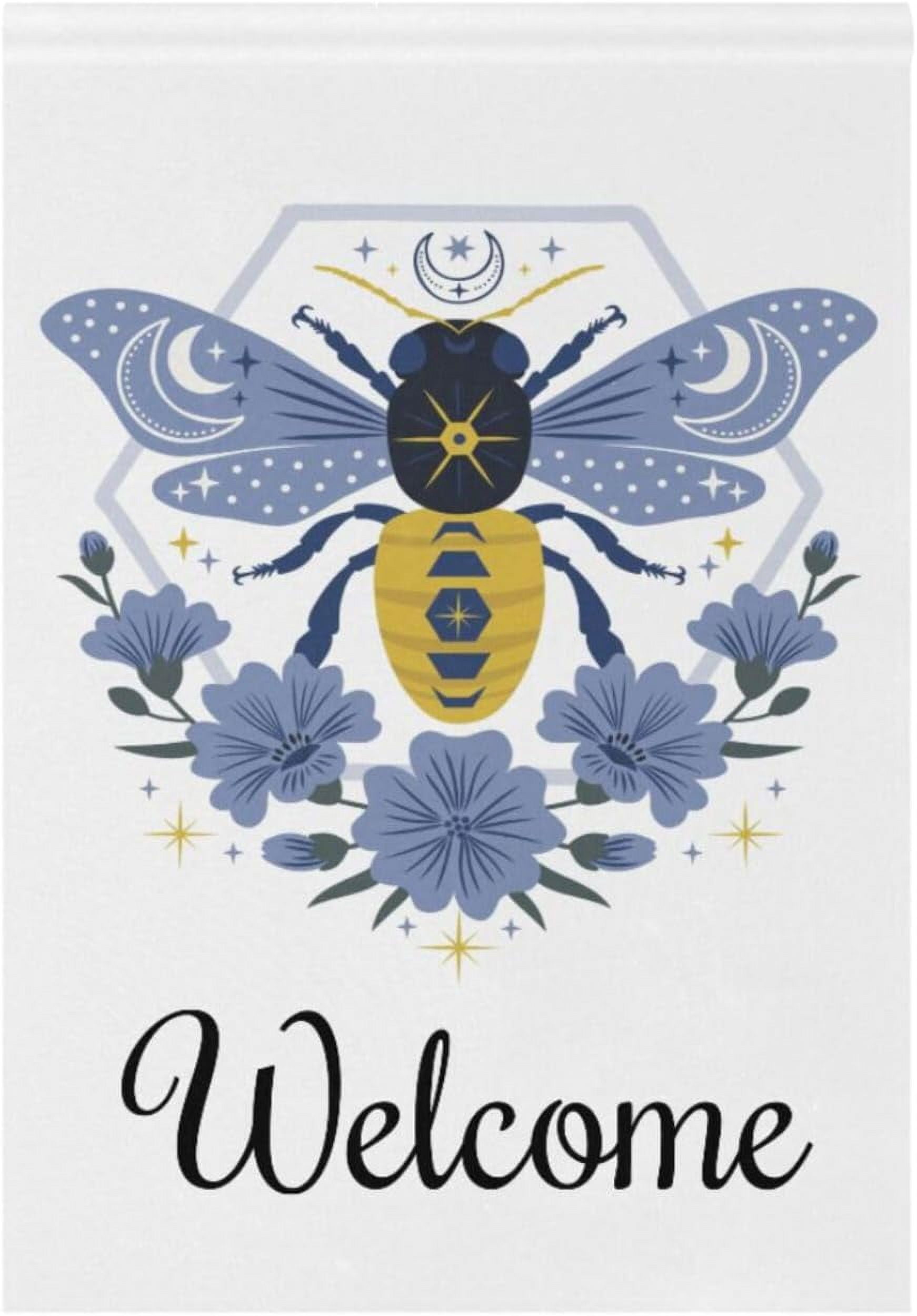 GZHJMY Cosmic Bee Garden Flag 12 x 18 Inch Vertical Double Sided ...