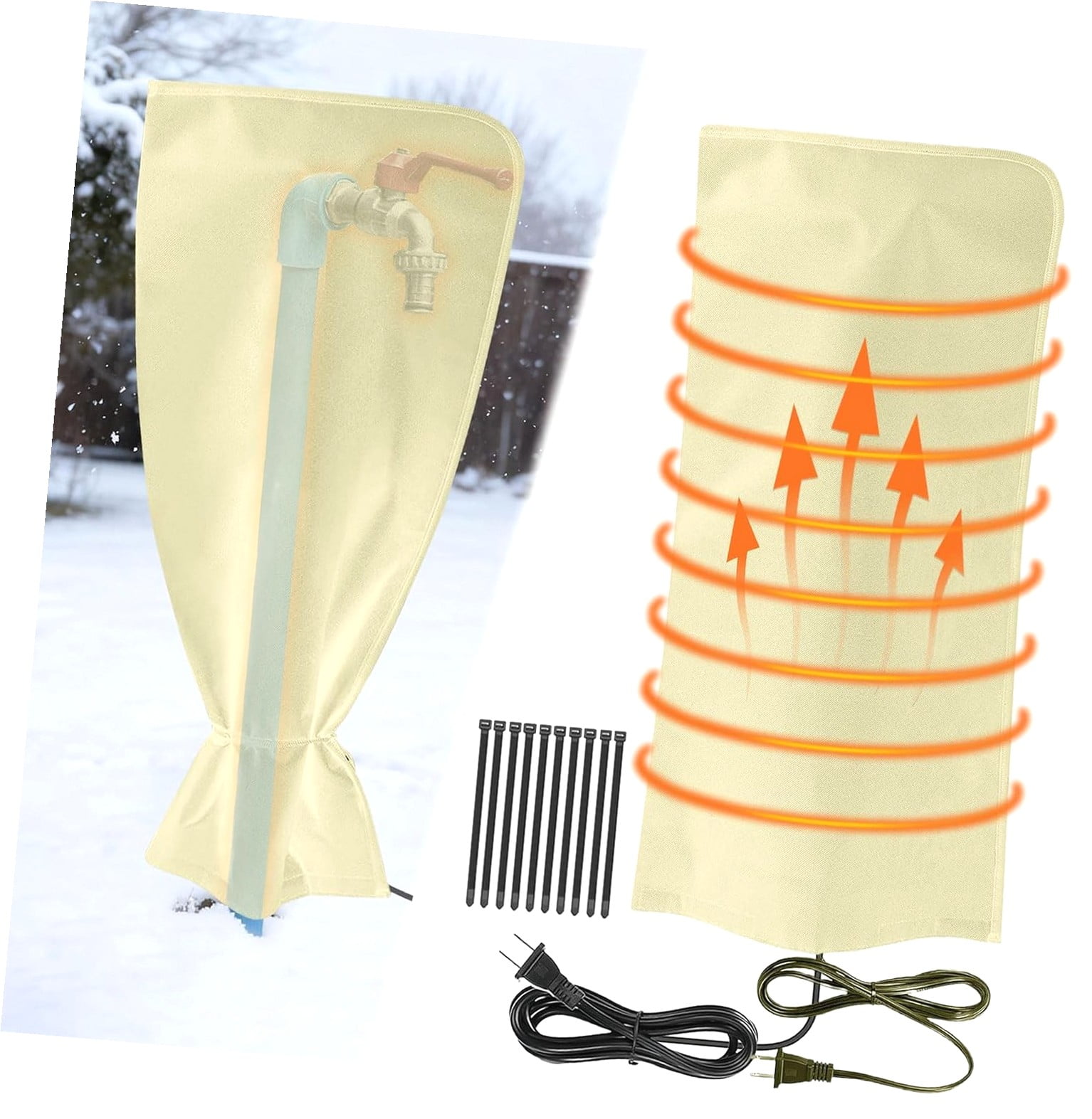 GZHJMY Covers for Faucets, .6" 13.8" Heating Cover, Spigot Cover Winter ...