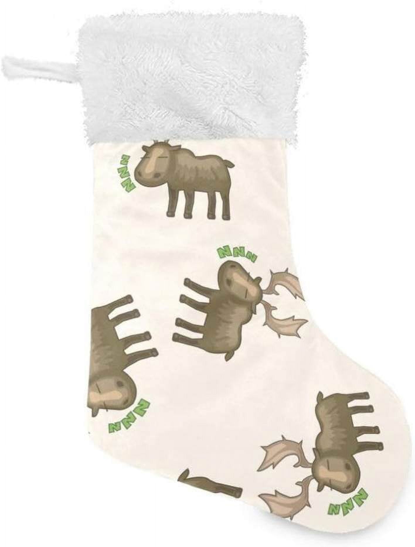 GZHJMY Cow Print Christmas Stocking, Personalized Large Candy Stocking ...