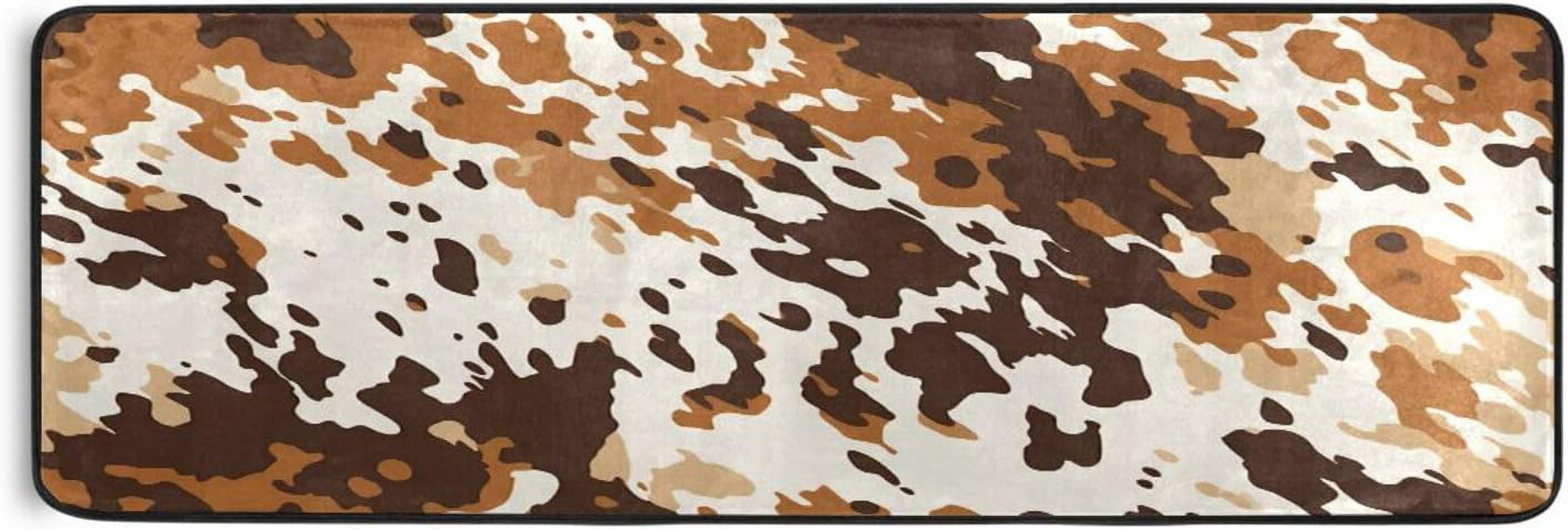 GZHJMY Cow Print Pattern Area Rug - 2' x 6' Washable Runner Rugs with ...
