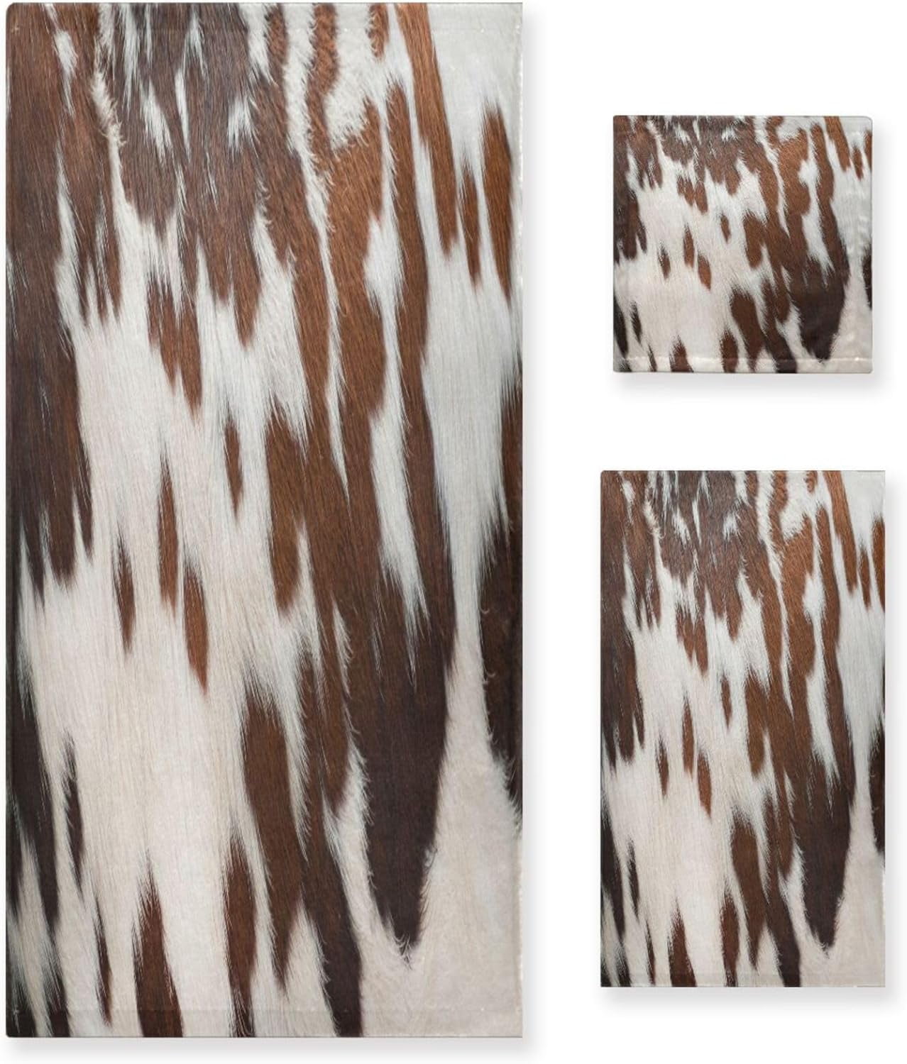 GZHJMY Cow Print Towel Set of 3, Highly Absorbent Soft Towels with Bath ...