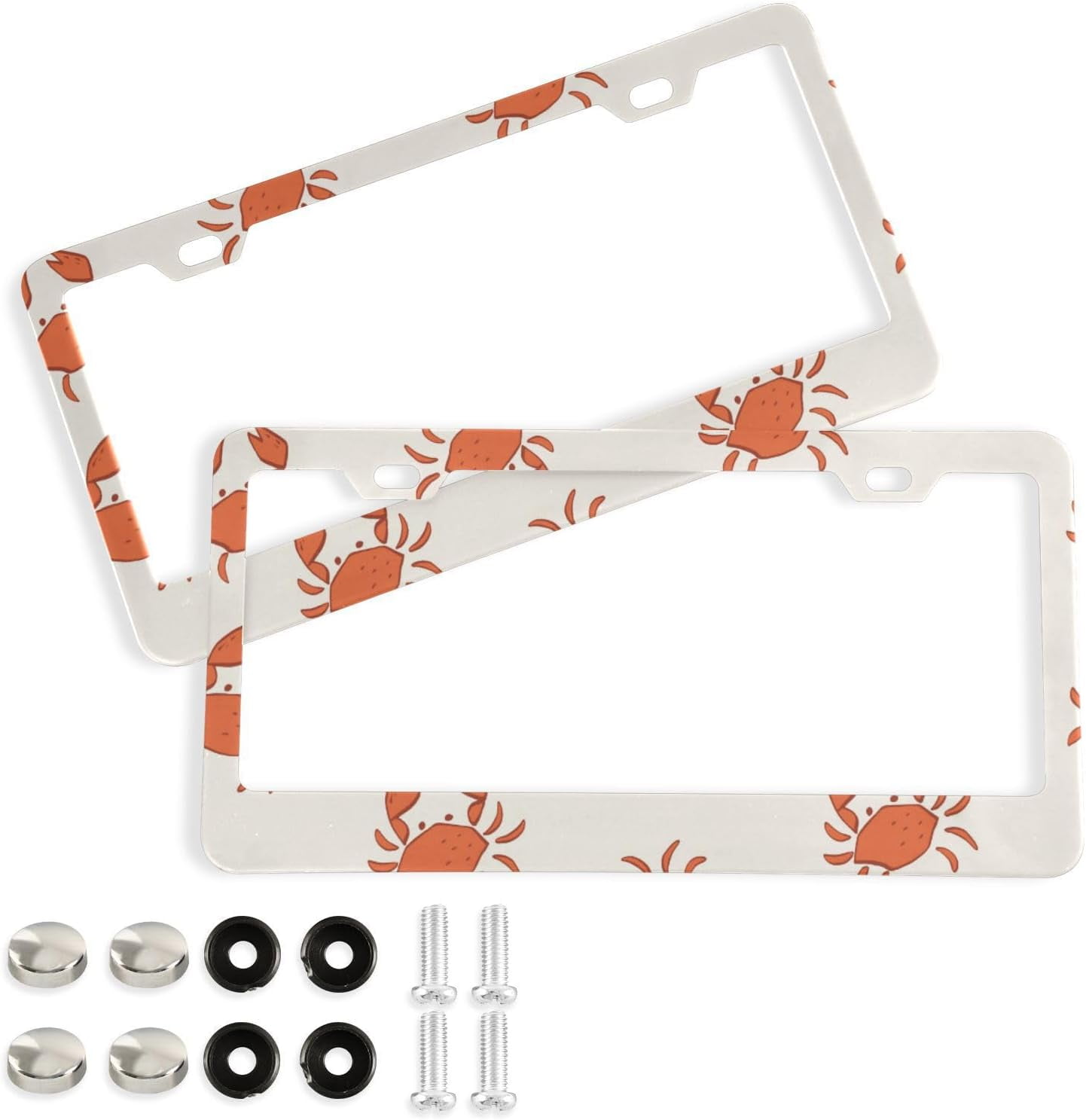 GZHJMY Crabs License Plate Frames 2pcs, Waterproof Aluminum Alloy Front ...