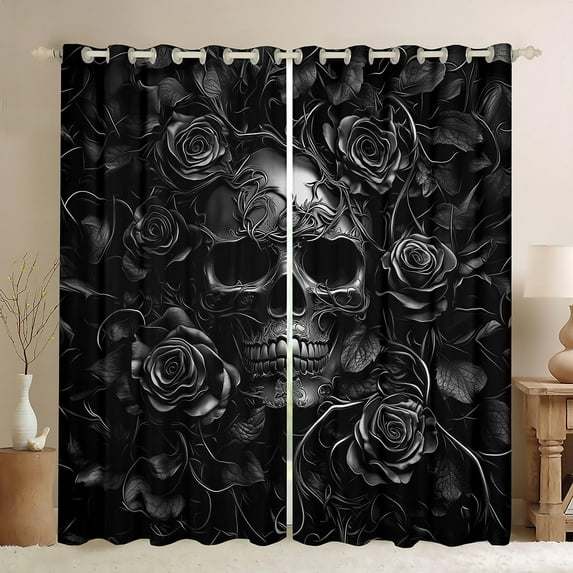 GZHJMY Curtains 42"x63", Rose Floral Window Curtains Drapes Boys Girls ...