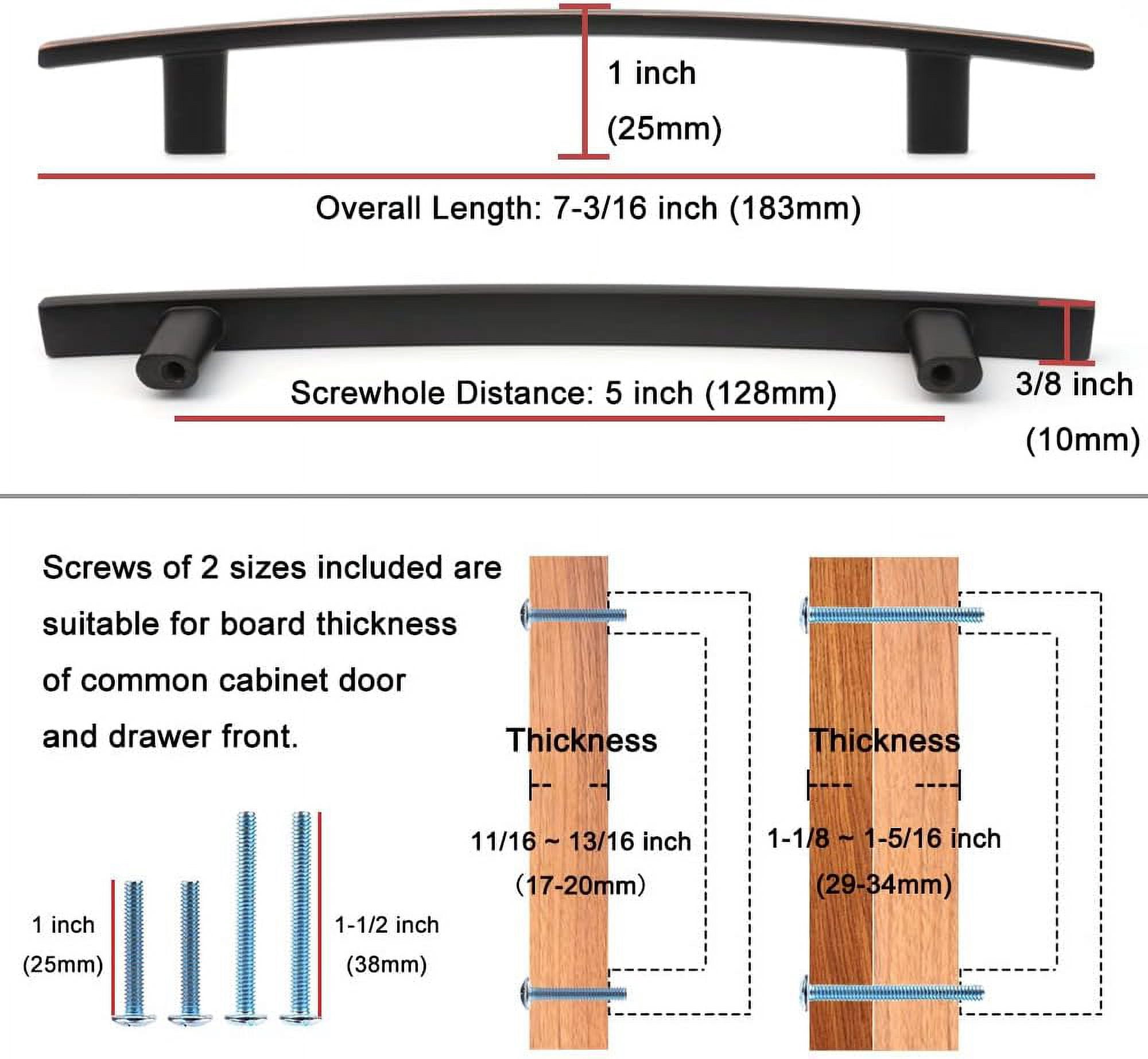 GZHJMY Curved Cabinet Pull - Furniture Arch Handle, 5 Inch/128mm Screw ...