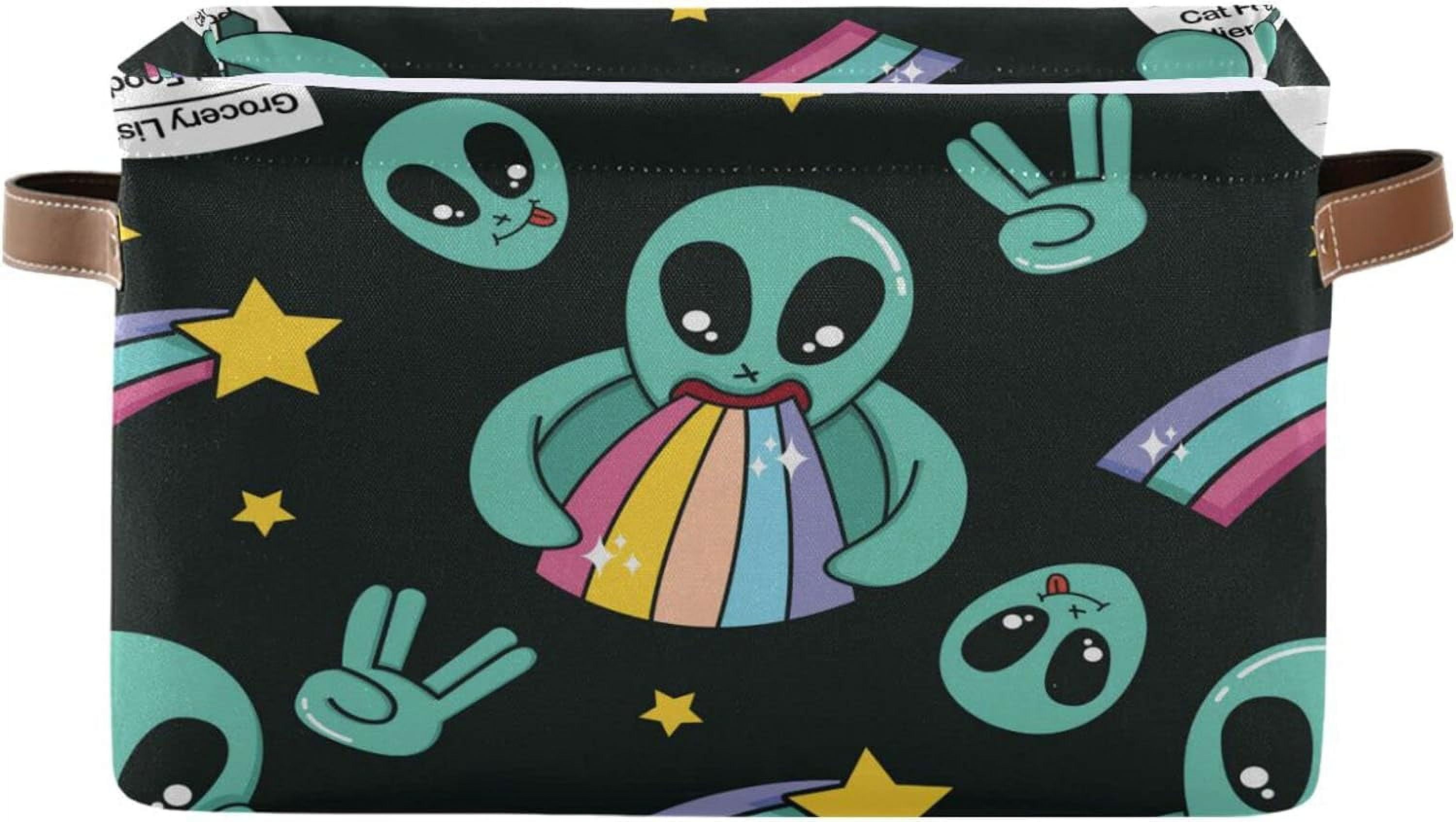 GZHJMY Cute Alien Storage Basket with Handles Collapsible Storage Bins ...