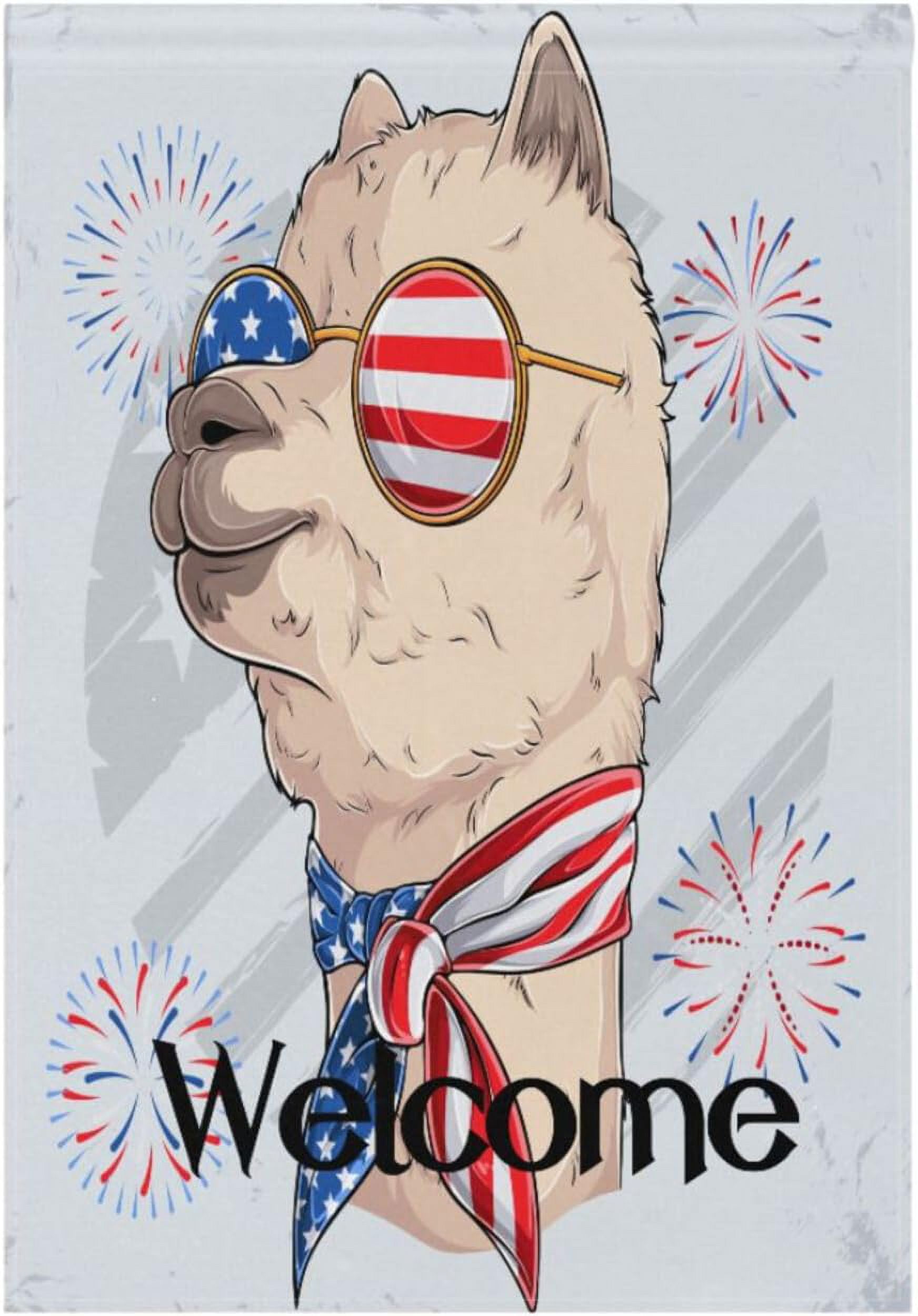 GZHJMY Cute Alpaca Llama Garden Flag 12 x 18 Inch Vertical Double Sided ...