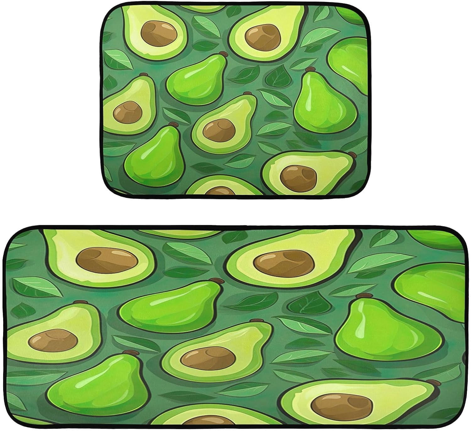 GZHJMY Cute Avocado Kitchen Rug Set of 2 Non Slip Washable Cushioned ...
