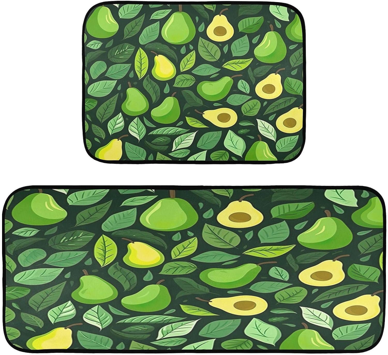 GZHJMY Cute Avocado Kitchen Rug Set of 2 Non Slip Washable Cushioned ...