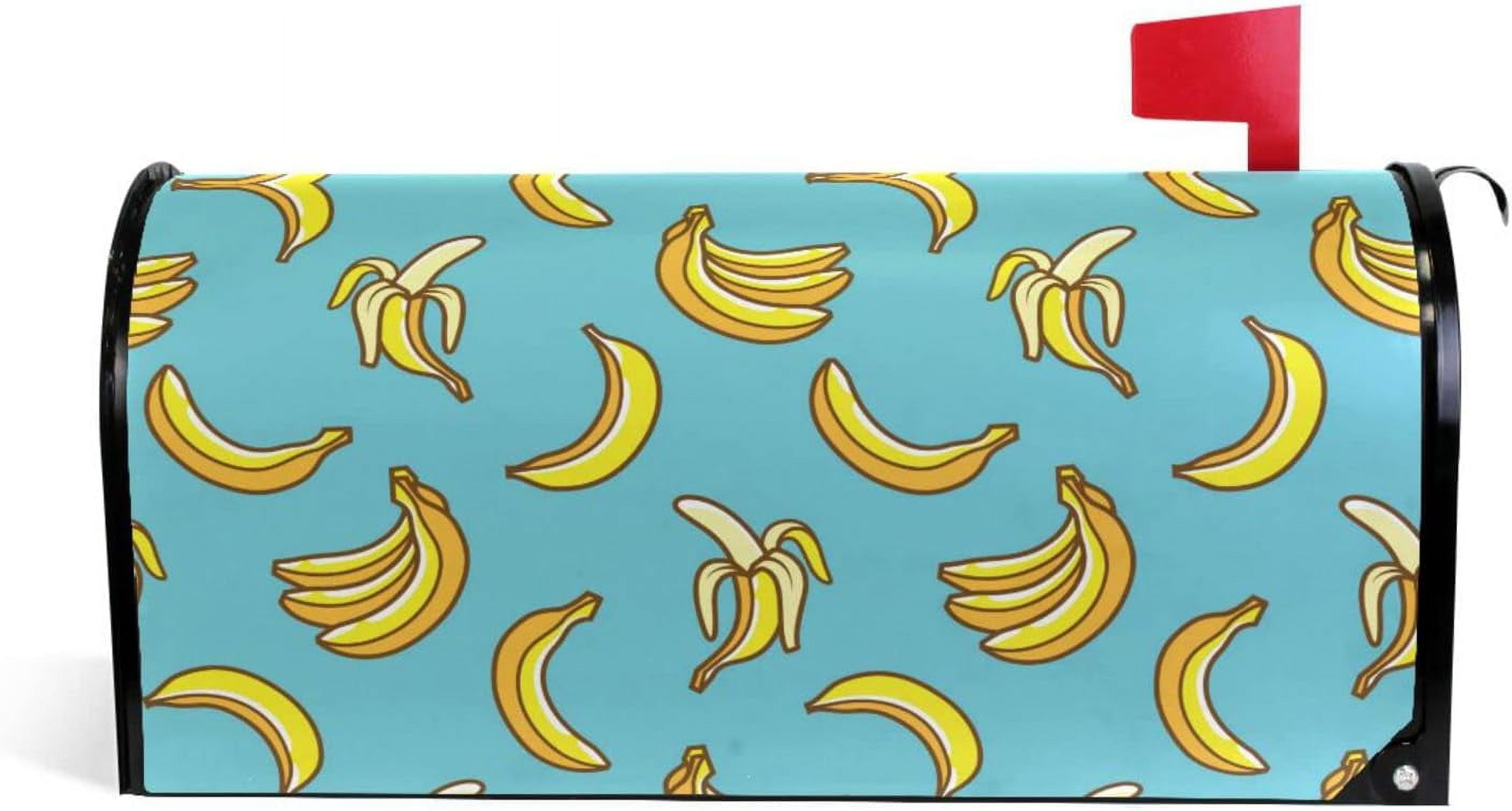 GZHJMY Cute Bananas Blue Magnetic Mailbox Cover Large Size Mailbox ...