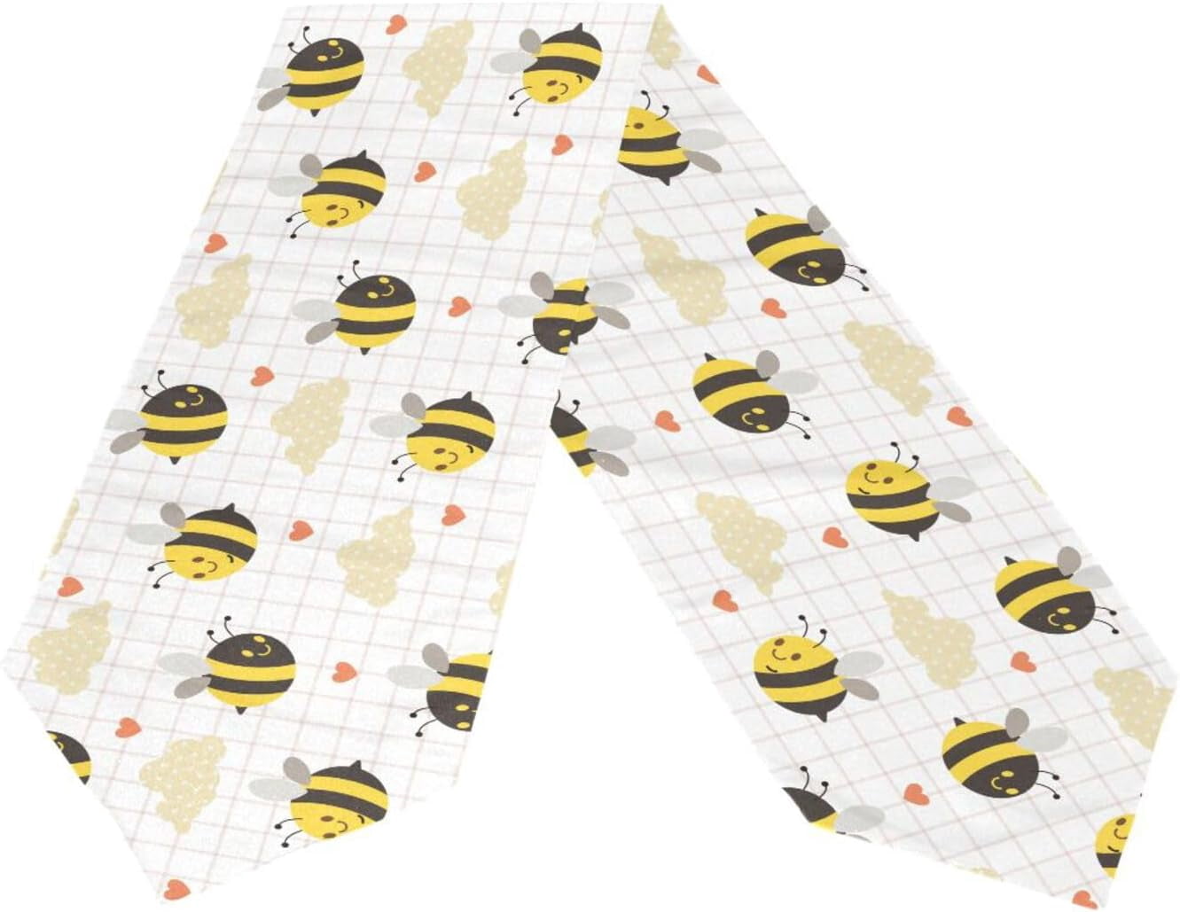 GZHJMY Cute Bees Table Runner Seasonal Table Cloth Runner for Kitchen ...