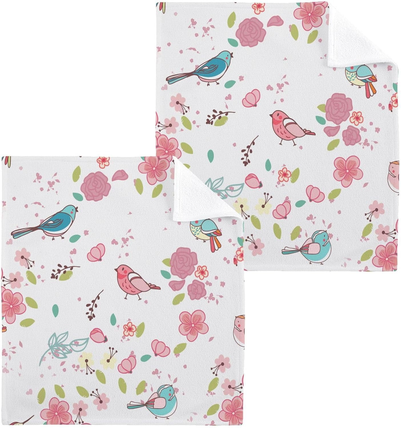 GZHJMY Cute Bird Wash Cloth Set of 2, 12 x 12 Inch Cotton Baby ...