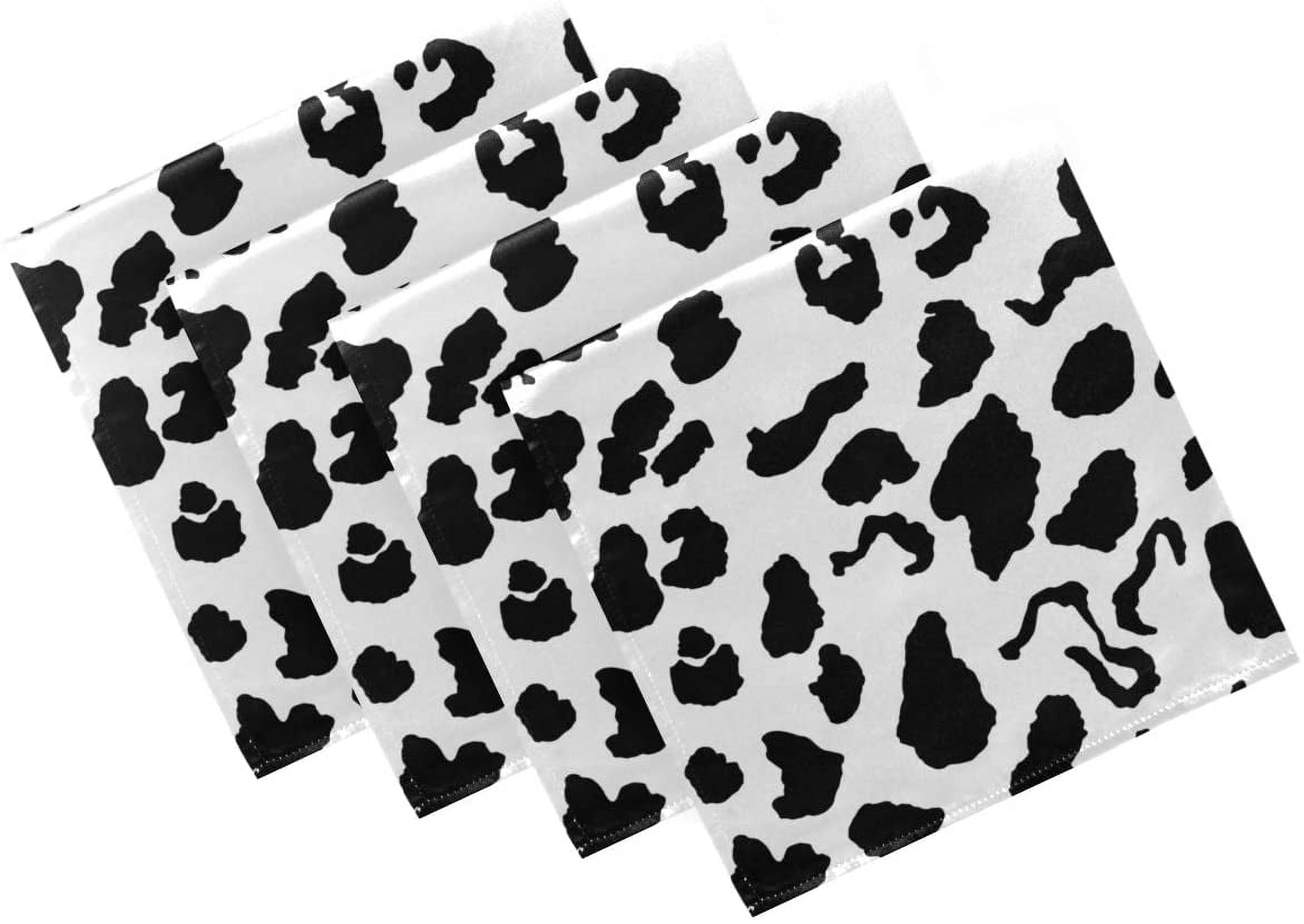 GZHJMY Cute Black White Cow Skin Pattern Cloth Napkins, Set of 4 20 x ...