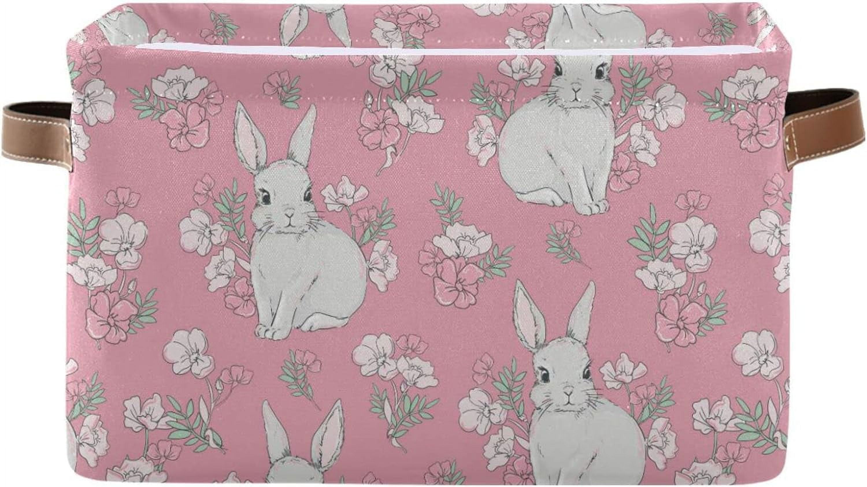 GZHJMY Cute Bunny Rabbit Shelf Storage Baskets, Foldable Fabric Storage ...