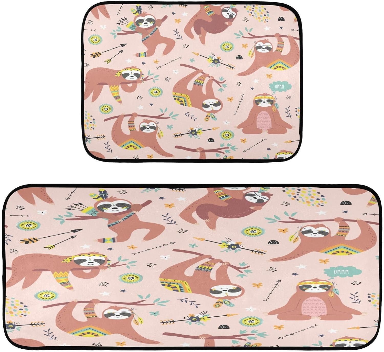 GZHJMY Cute Cartonn Sloths Kitchen Mat - Cushioned Anti Fatigue Kitchen ...