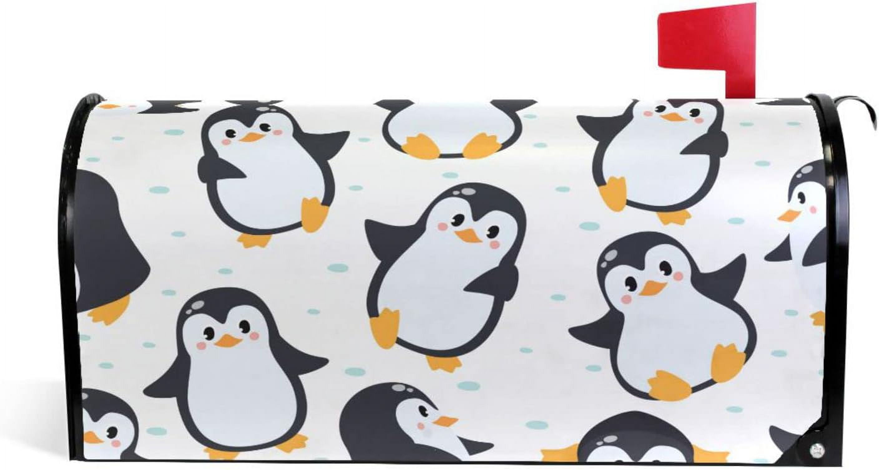GZHJMY Cute Cartoon Penguins Animal Magnetic Mailbox Cover Large Size ...