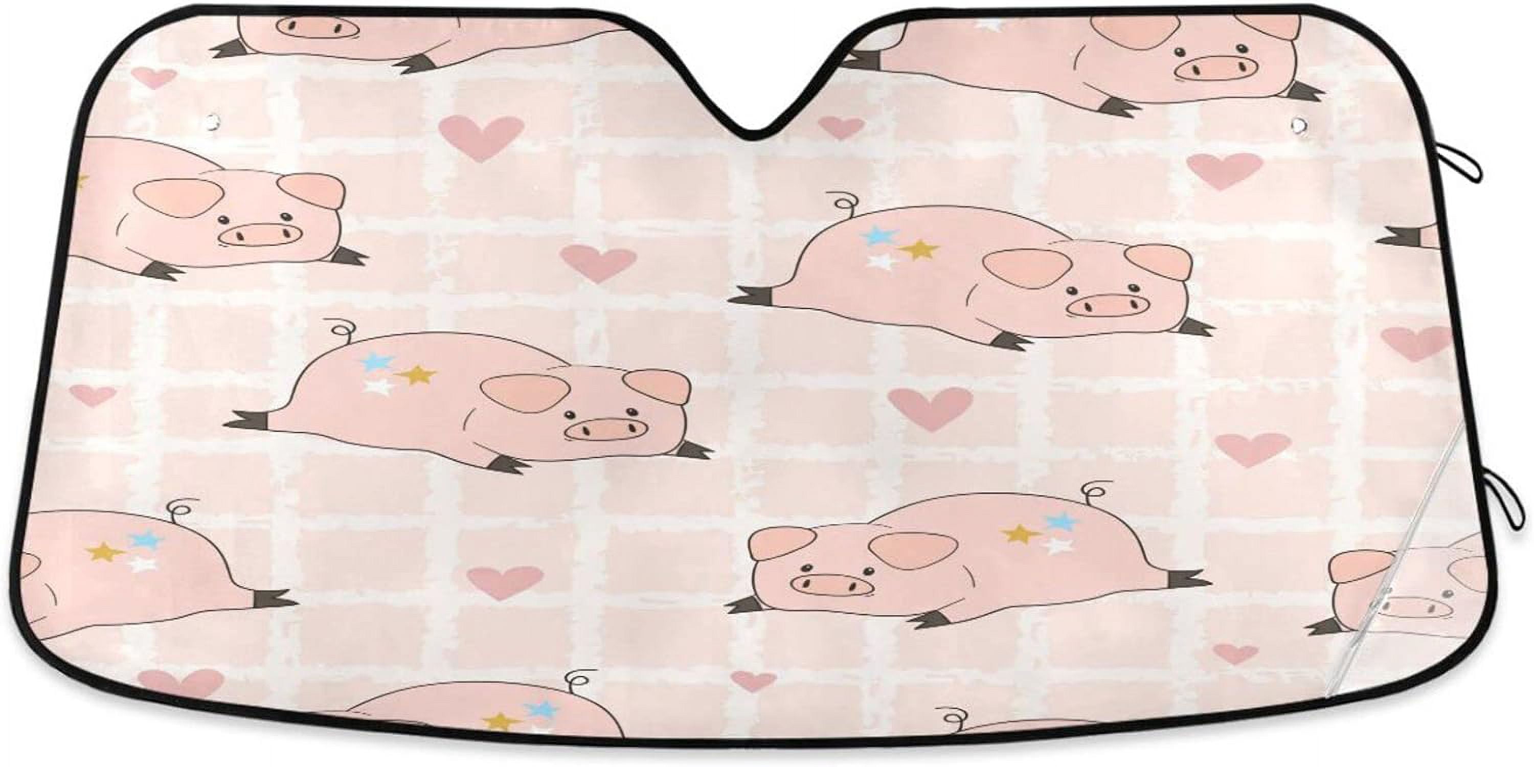 GZHJMY Cute Cartoon Pigs Car Windshield Sunshade Front Auto Sun Shield ...