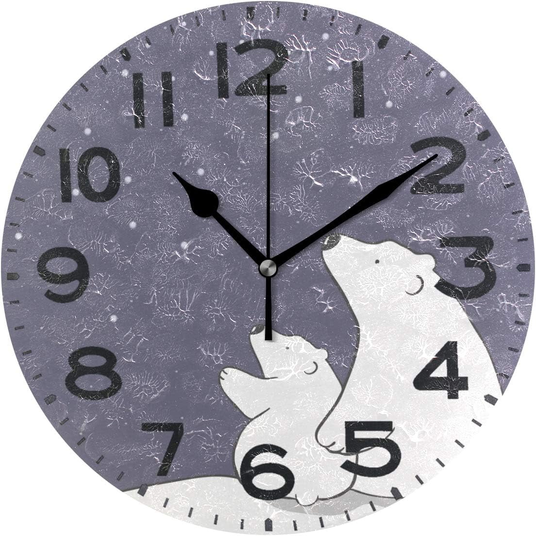 GZHJMY Cute Cartoon Polar Bear Mom and Baby Watching Stars Print Round ...
