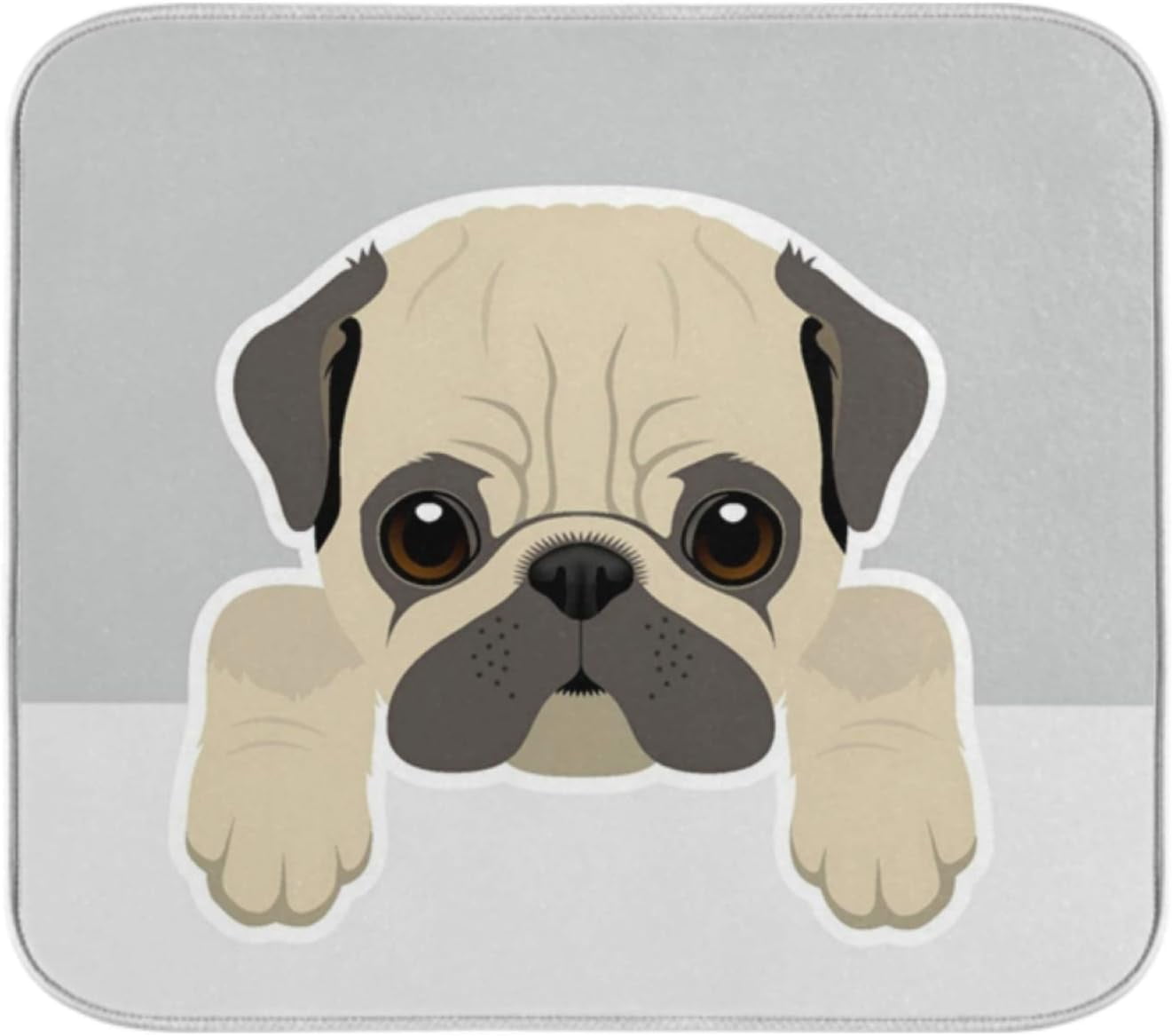 GZHJMY Cute Cartoon Pug Dog Absorbent Dish Drying Mat,16" x 18 ...