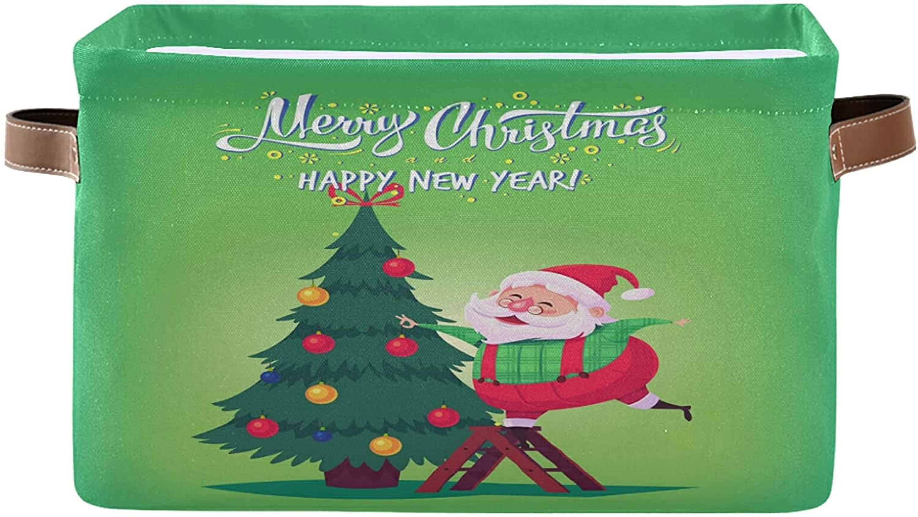 GZHJMY Cute Cartoon Santa Claus Christmas Tree Storage Bin for Toy ...