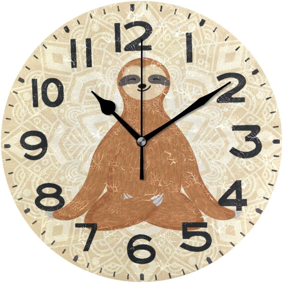GZHJMY Cute Cartoon Sloth Sitting in Yoga Lotus Pose and Relaxing Round ...