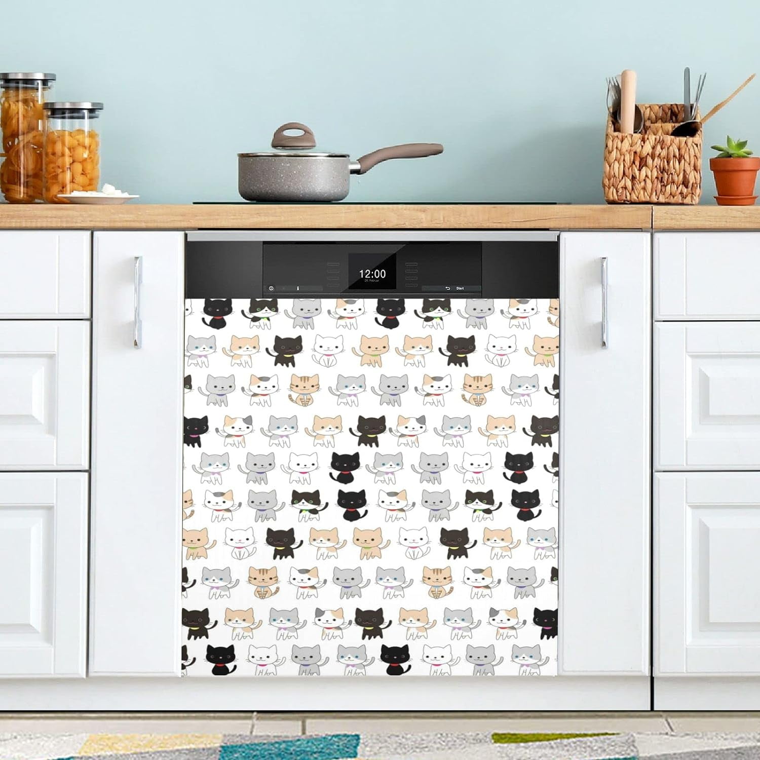 GZHJMY Cute Cat Animal Dishwasher Magentic Cover,Kitchen Magnet ...