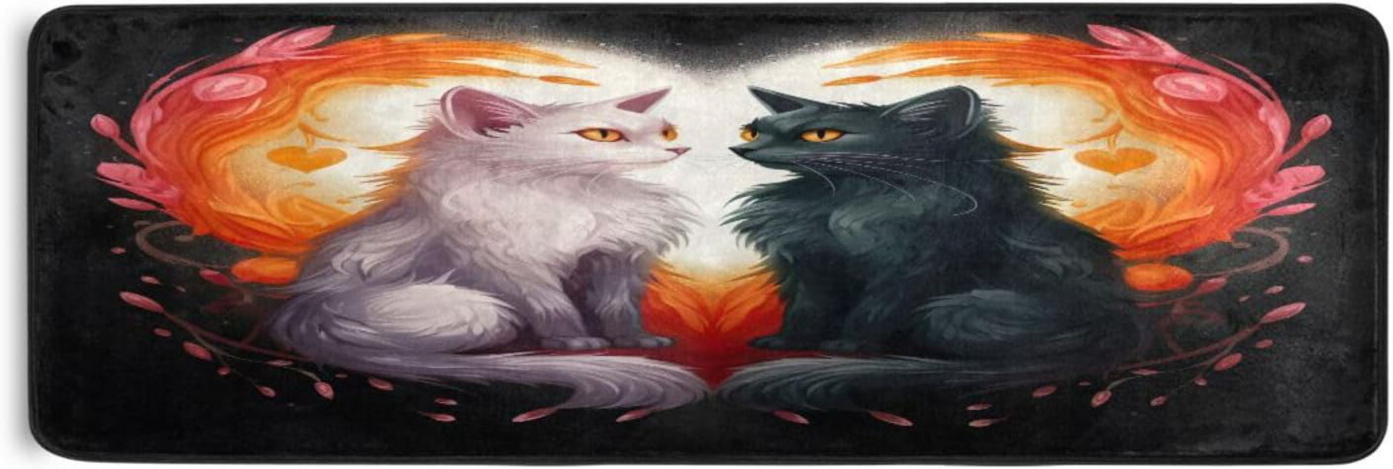 GZHJMY Cute Cat Non-Slip Runner Rug Area Rug Washable Rectangle Rug for ...