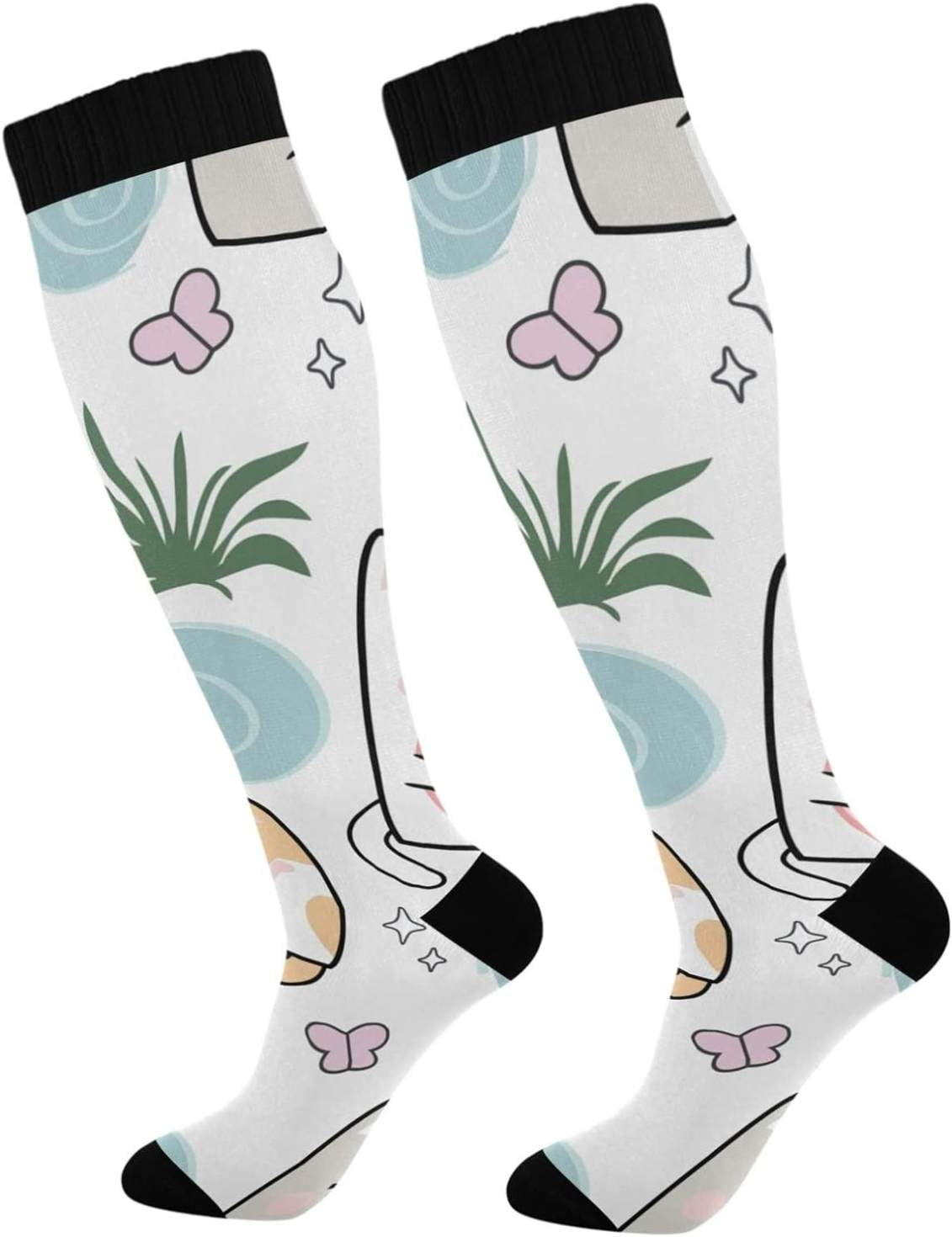 GZHJMY Cute Cats 20-30mmHg Compression Socks for Men & Women, Knee High ...