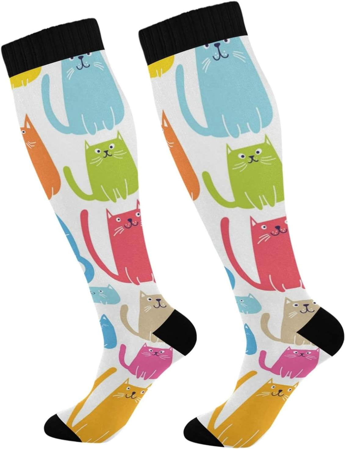 GZHJMY Cute Cats 20-30mmHg Compression Socks for Men & Women, Knee High ...