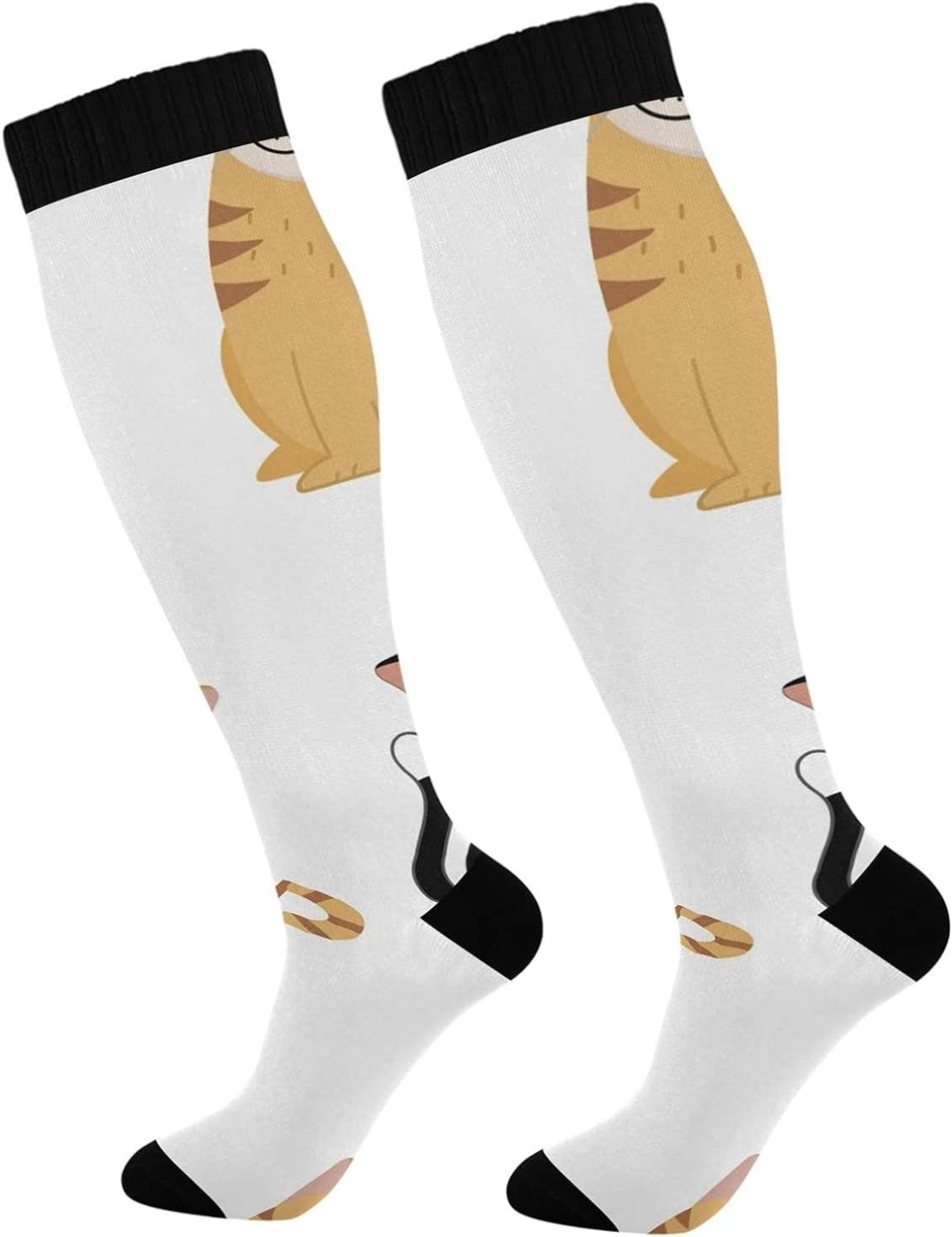 GZHJMY Cute Cats 20-30mmHg Compression Socks for Men & Women, Knee High ...