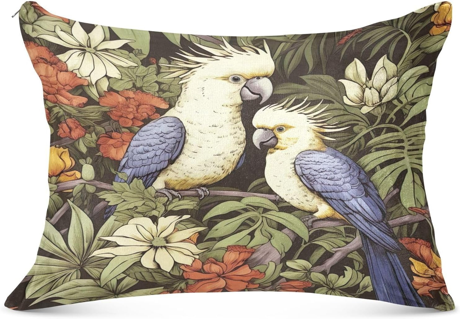 GZHJMY Cute Colored Parrots Body Pillow Cover with Zipper,Soft and Cozy ...