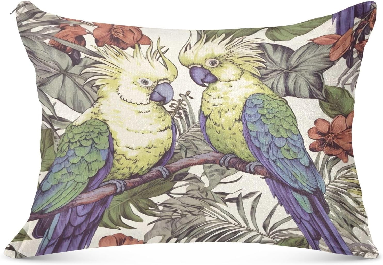 GZHJMY Cute Colored Parrots Body Pillow Cover with Zipper,Soft and Cozy ...
