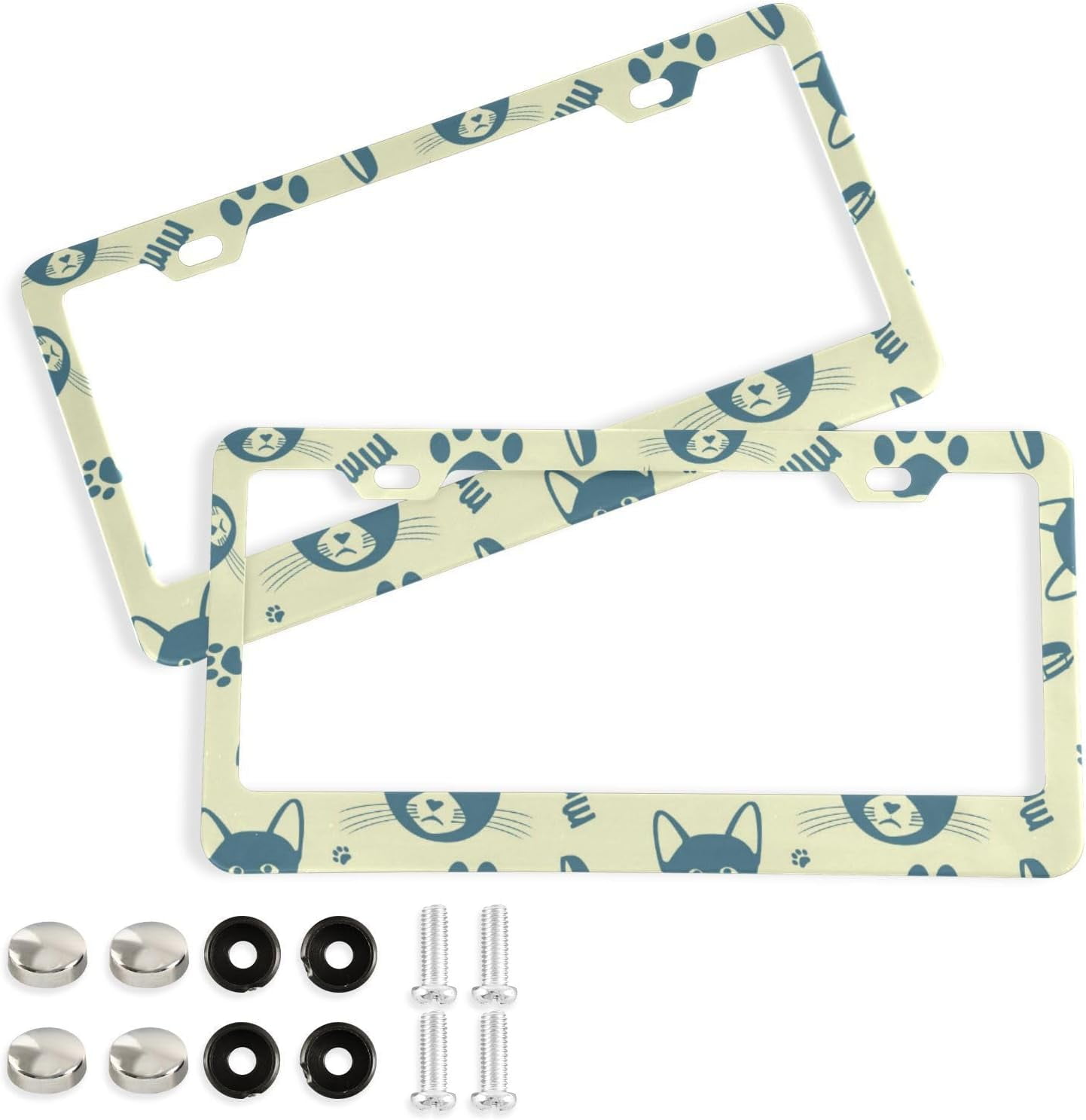 GZHJMY Cute Dog License Plate Frames 2pcs, Waterproof Aluminum Alloy ...