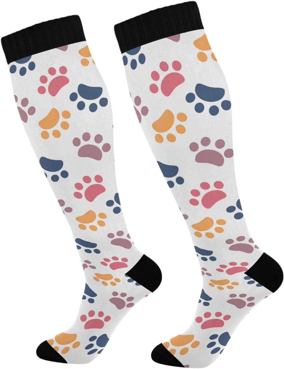 GZHJMY Cute Dog Paw 20-30mmHg Compression Socks for Men & Women, Knee ...