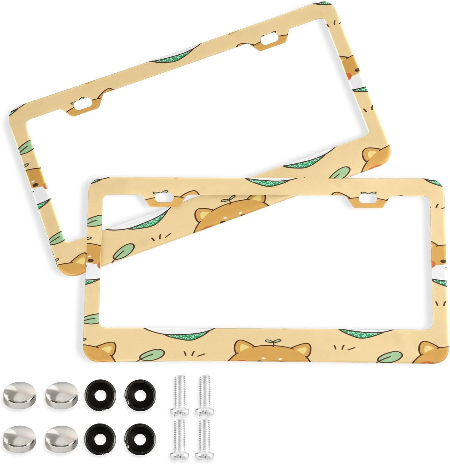GZHJMY Cute Dogs License Plate Frames Set of 2, Universal Aluminum ...