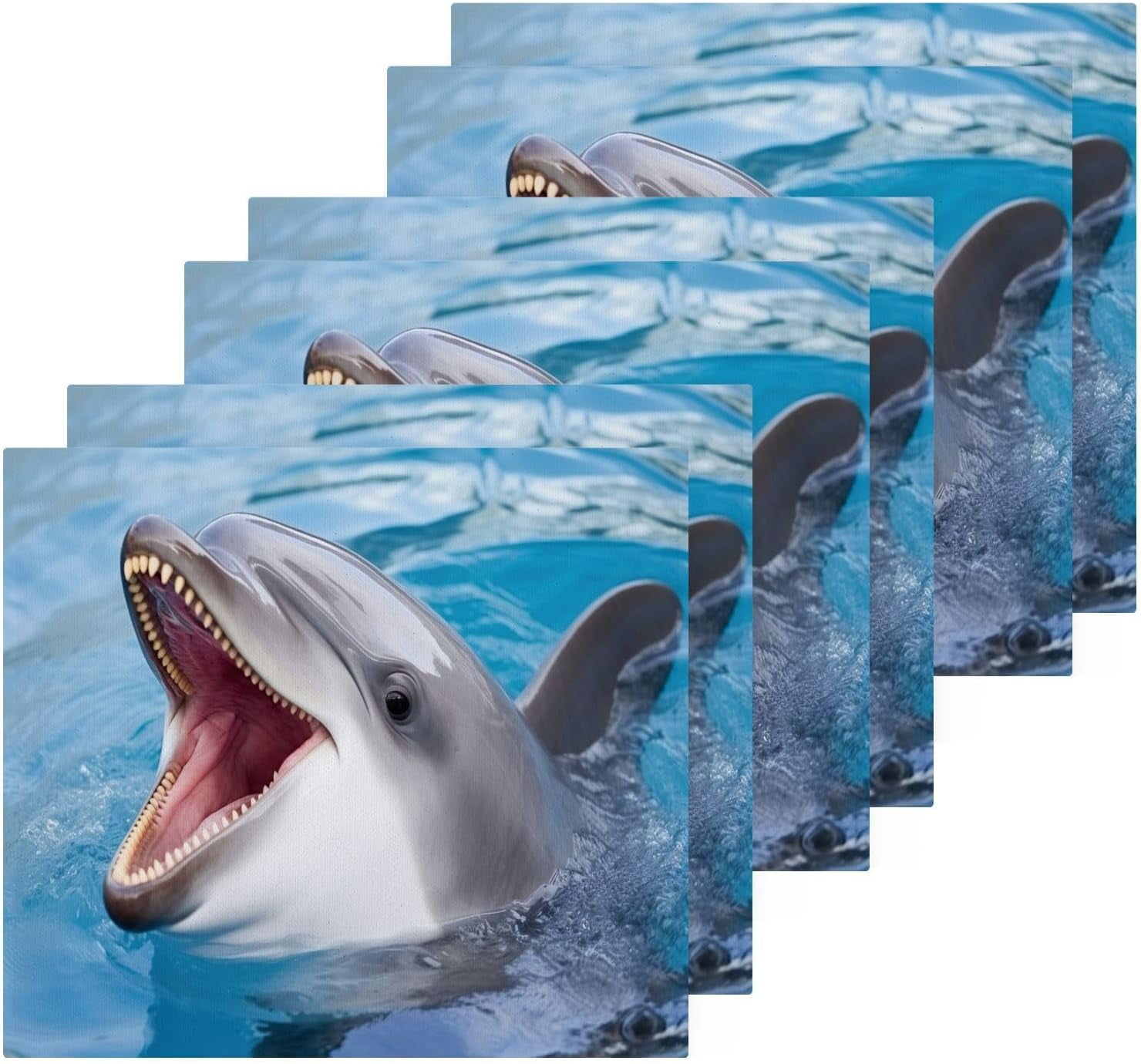 GZHJMY Cute Dolphin Cotton Washcloths Set of 6, 12"x12" Super Soft ...