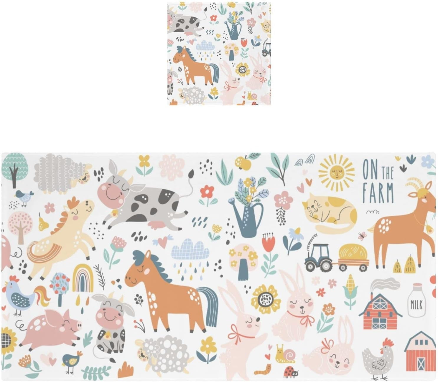 GZHJMY Cute Farm Animals Bath Towels Set - 1 Bath Towel 1 Washcloth ...