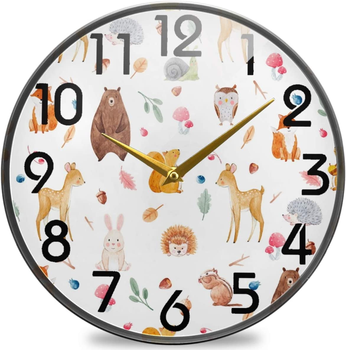 GZHJMY Cute Forests Animal Deer Squirrel Fox Bear Owl Hedgehog Round ...