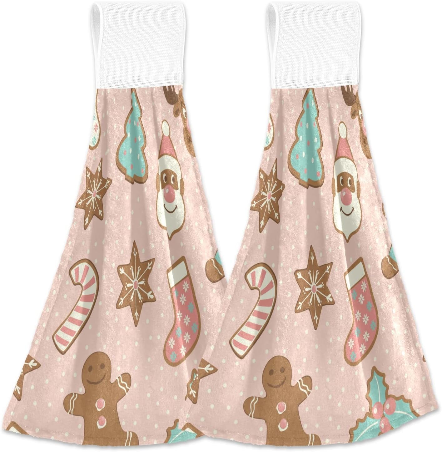 GZHJMY Cute Gingerbread Cookies Christmas Kitchen Towels 2 Pcs, Soft ...