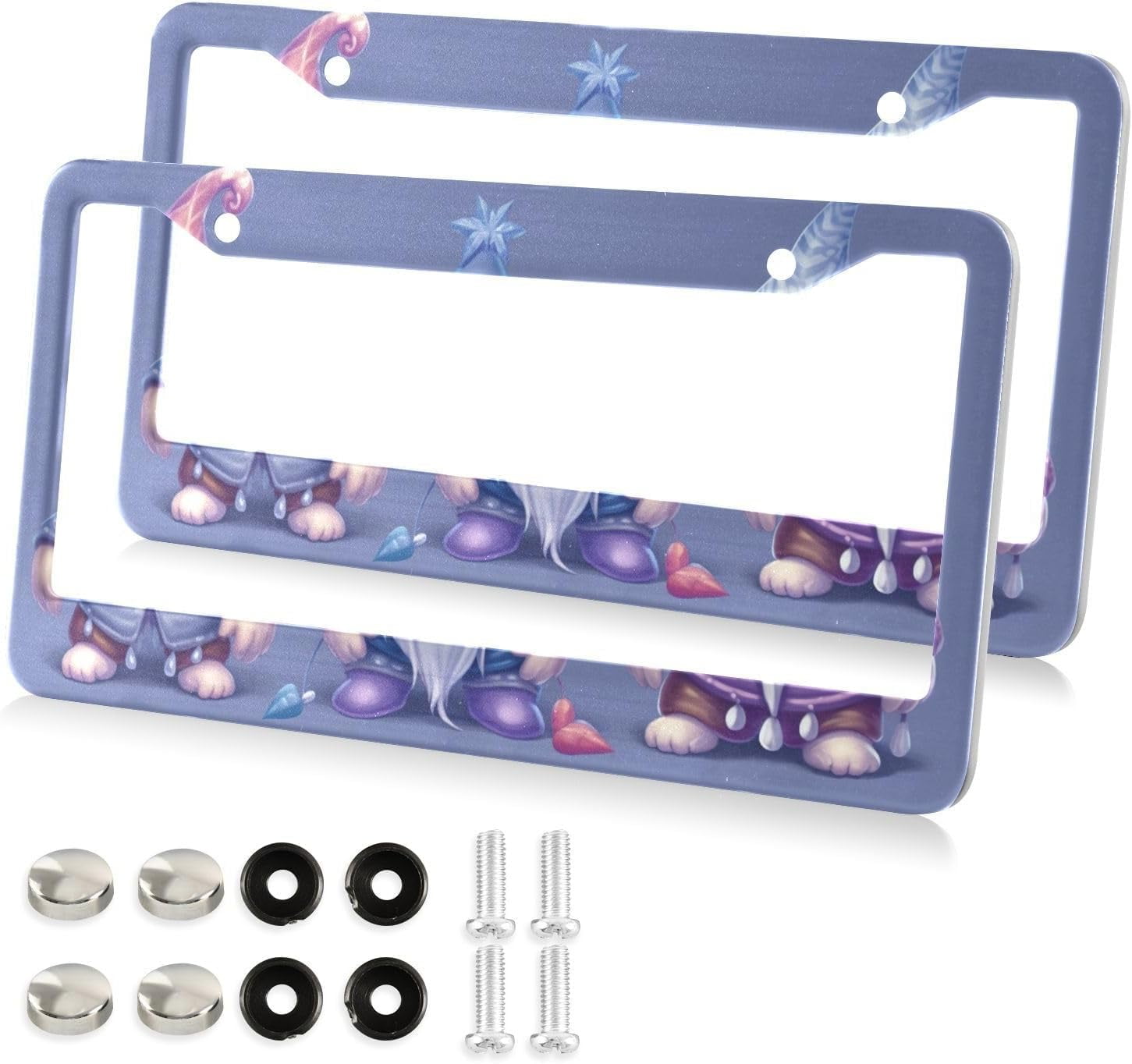 GZHJMY Cute Gnomes Purple License Plate Frames 2 Pack Aluminum License ...