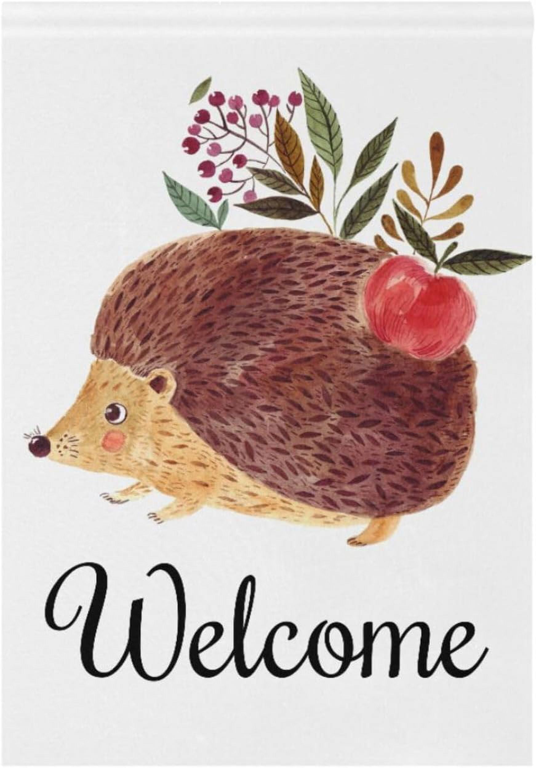 GZHJMY Cute Hedgehog Garden Flag 12 x 18 Inch Vertical Double Sided ...