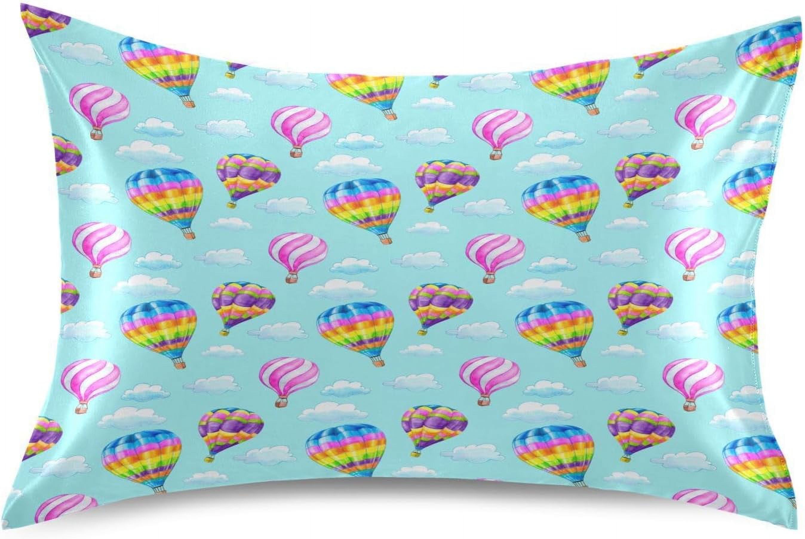 GZHJMY Cute Hot Air Balloons Satin Pillowcase for Hair and Skin, Soft ...