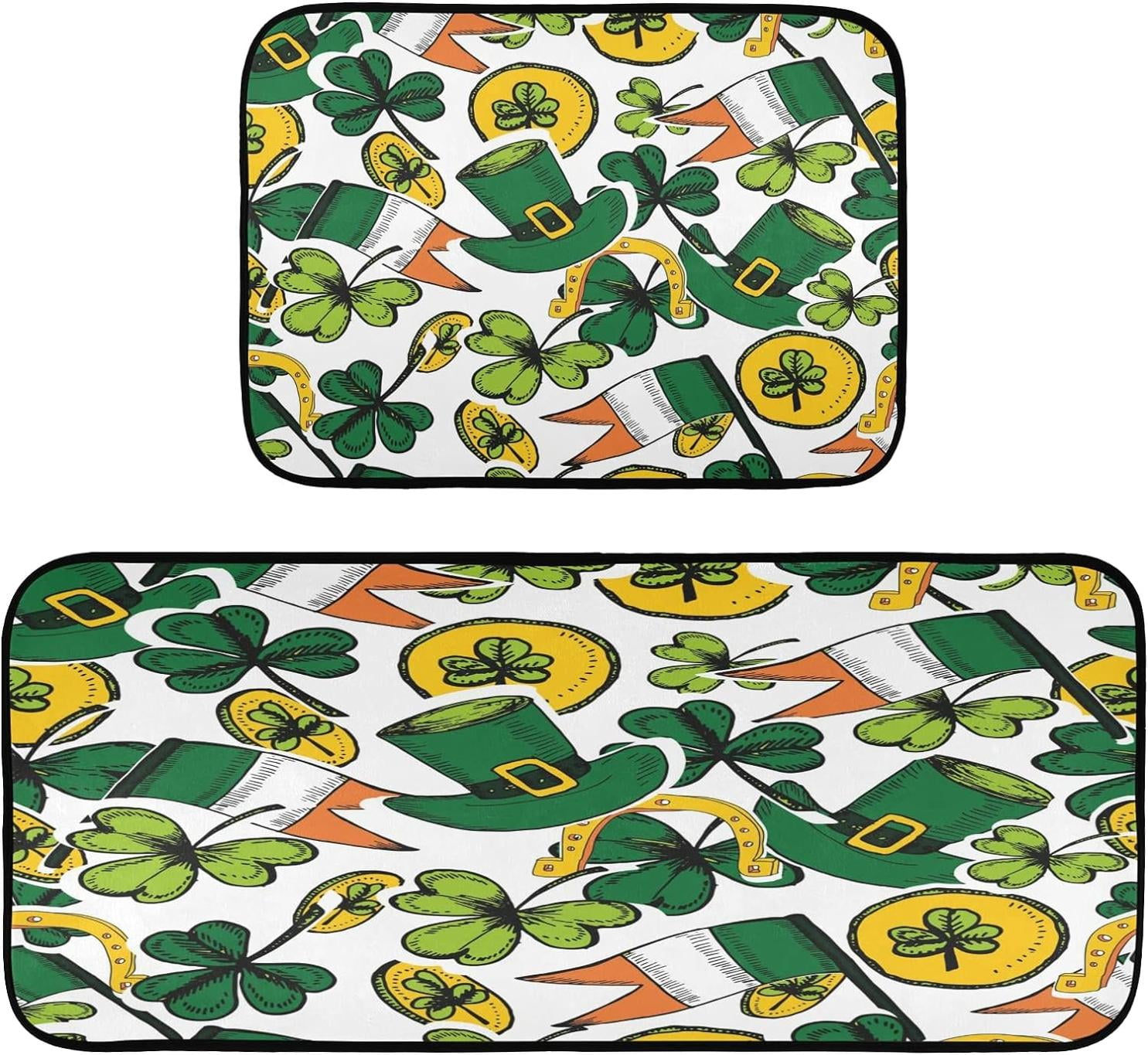 GZHJMY Cute Irish Flag Shamrock Clover Leaves Gold Coins Green Hat ...