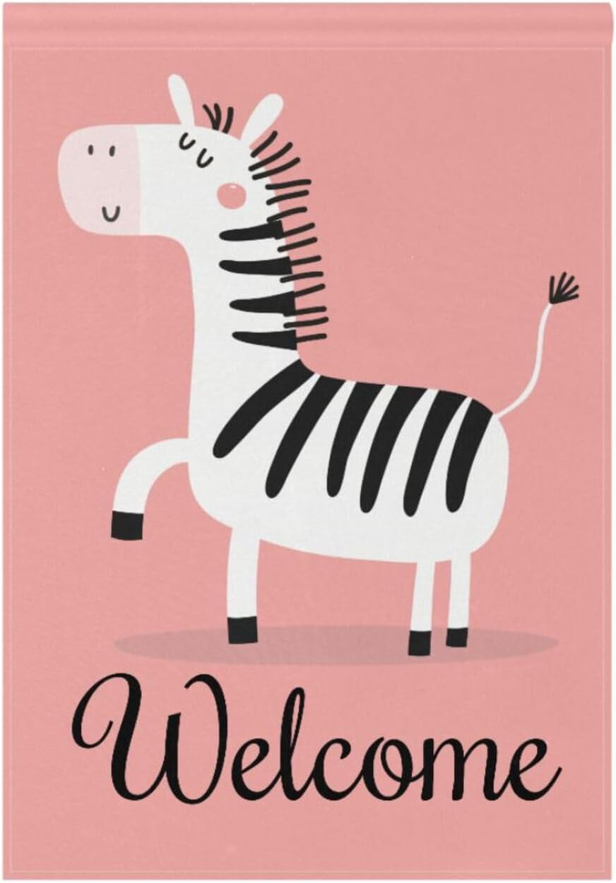 GZHJMY Cute Little Zebra Garden Flag 12 x 18 Inch Vertical Double Sided ...